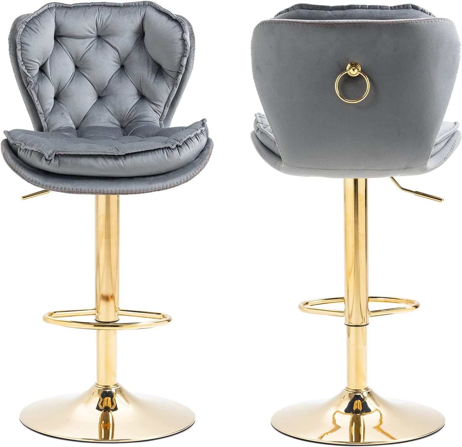 SLEERWAY Modern Swivel Bar Stools Set of 2 Counter Stools for Kitchen ...