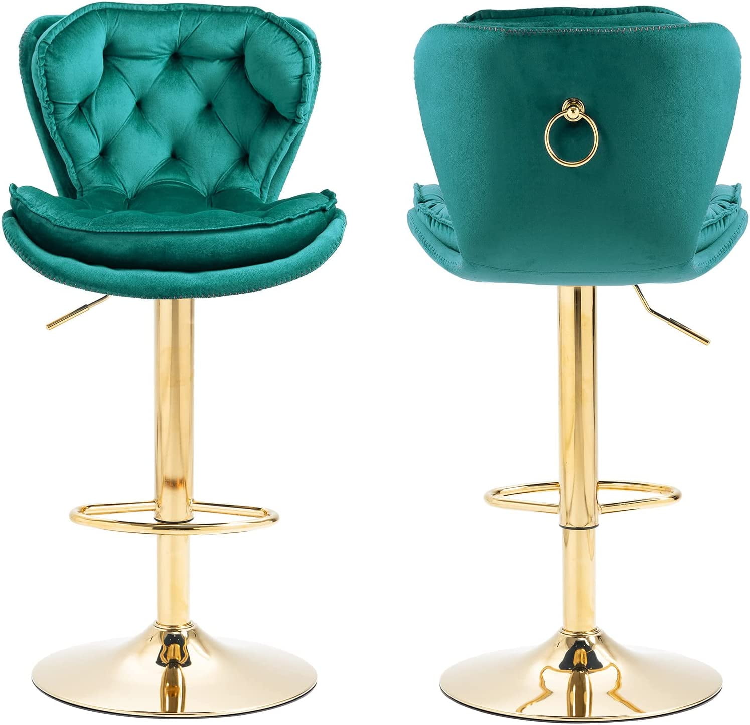 SLEERWAY Modern Swivel Bar Stools Set of 2 Counter Stools for Kitchen ...