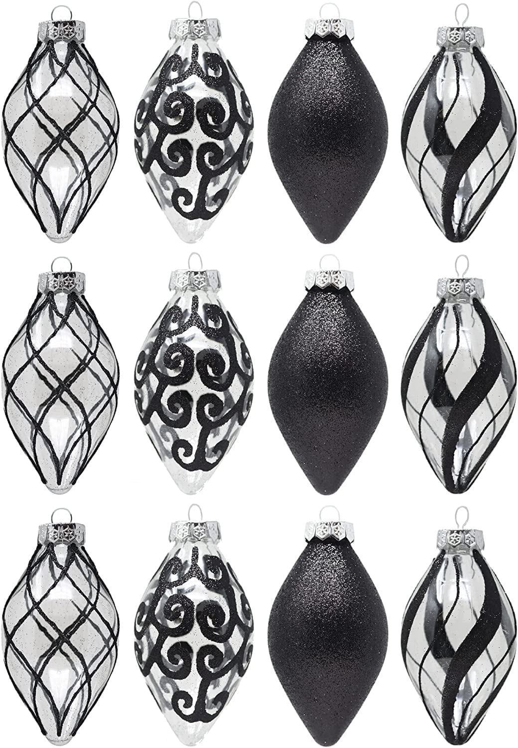 SLEETLY 12pk Christmas Tear Drop Finial Hanging Pendant Ornaments for ...