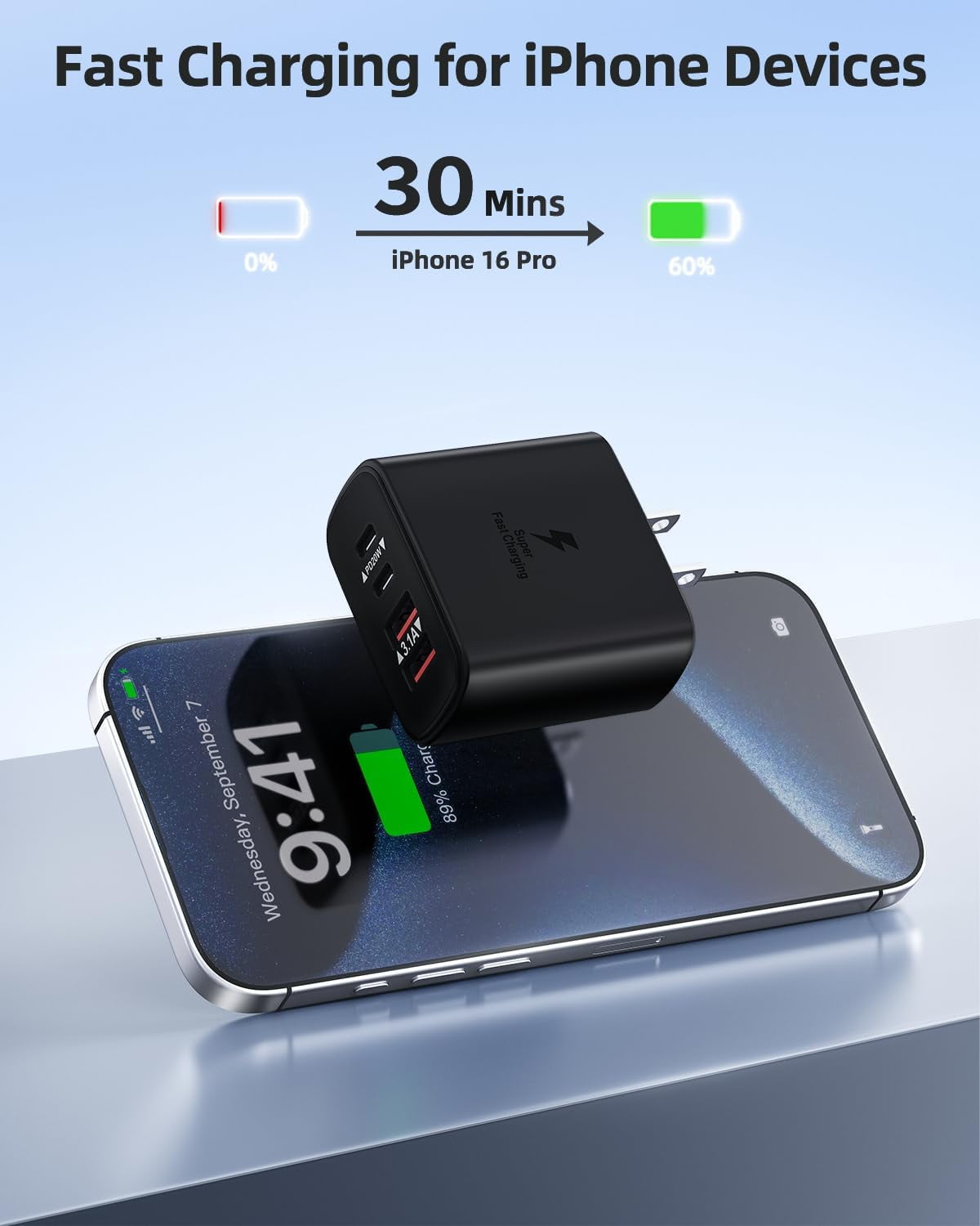 SLFG-2-Pack USB C Charger Block, 40W 4-Port Type C Fast Charging Block ...