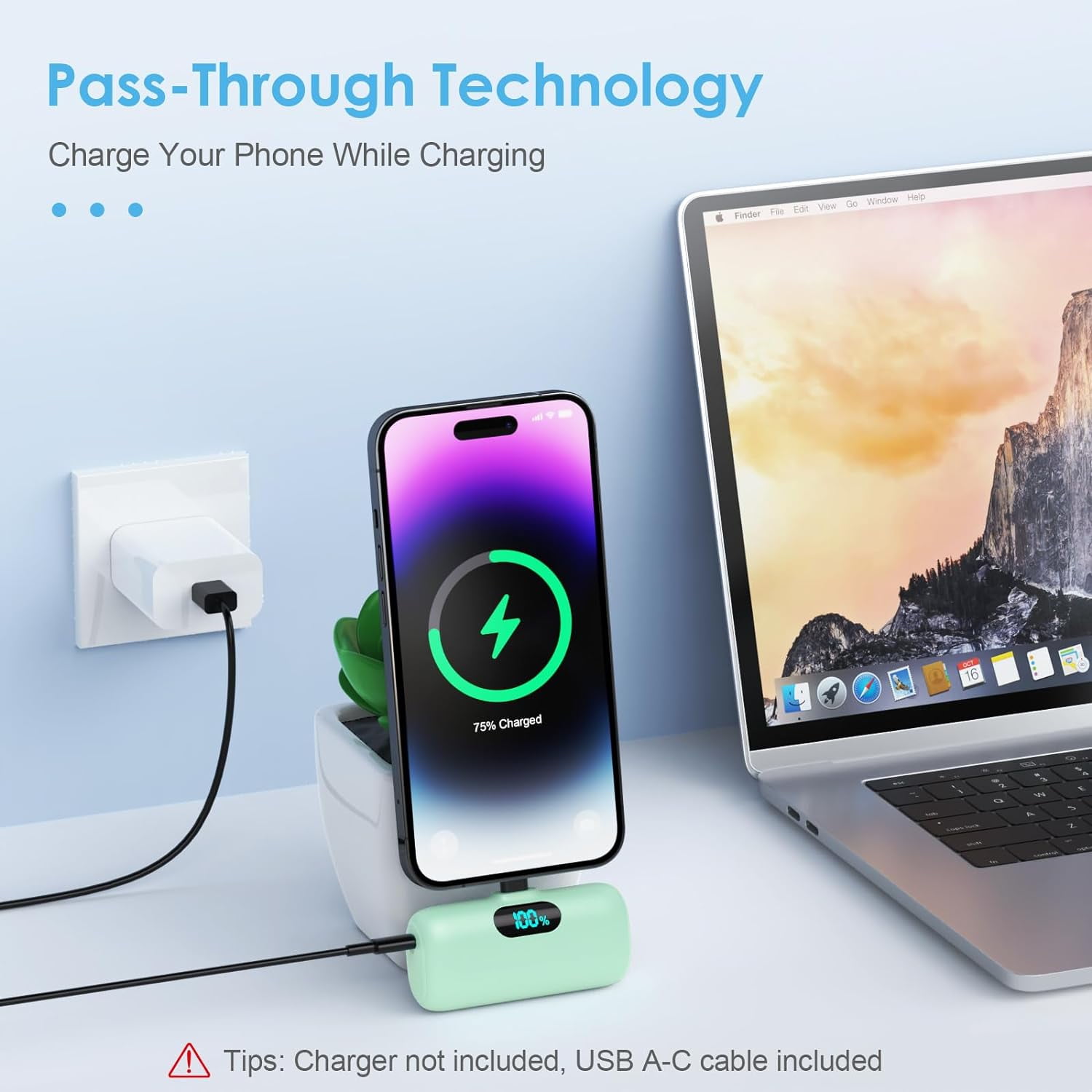 SLFG-Small Portable Charger for iPhone,5000mAh PD Fast Charging Power ...