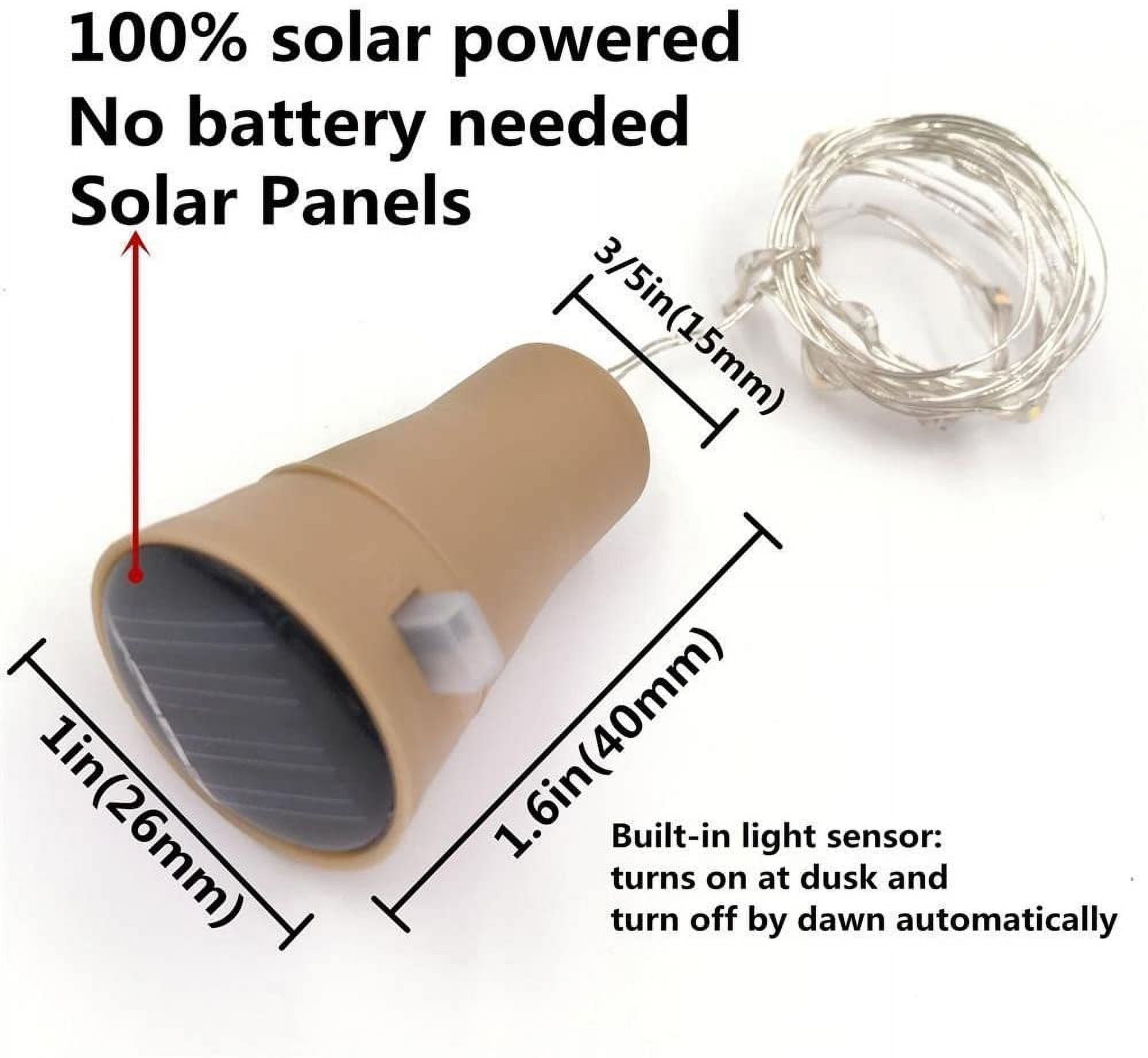 SLFR-10 Pack Solar Powered Wine Bottle Lights, 10 LED Waterproof Copper ...