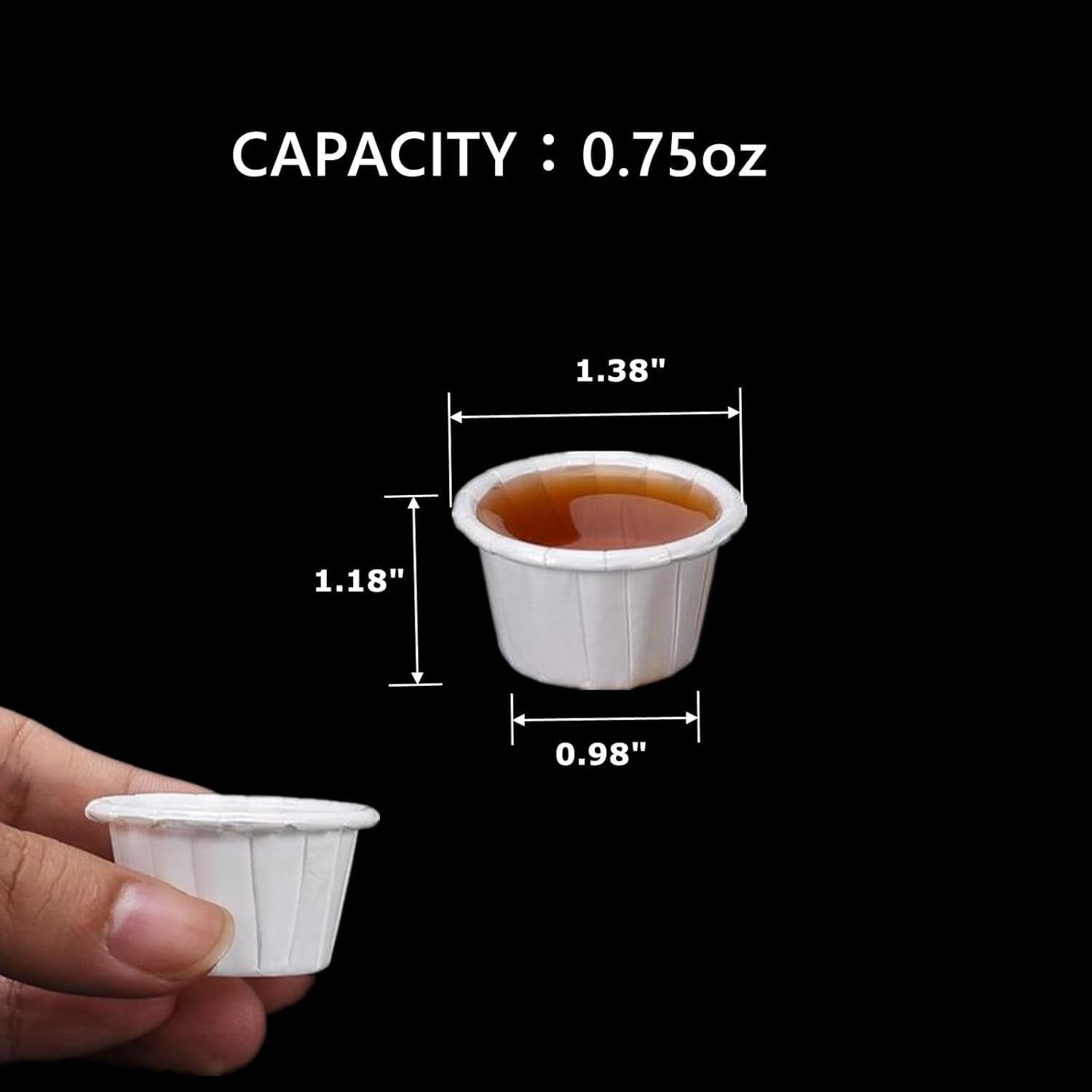 SLFR-1000 Pack Paper Sample Cups, 0.75oz Small Med Cup for Tasting ...