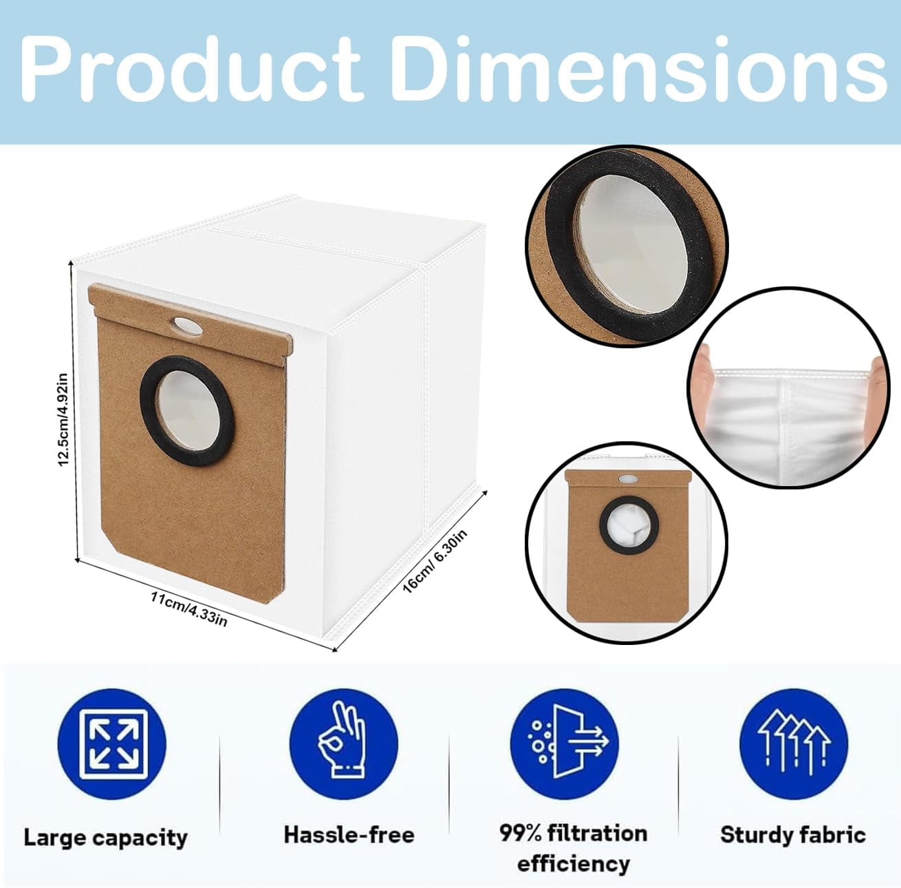 SLFR-14 Pack Replacement Vacuum Dust Bags for Eufy L60 / L60 SES / L50/ L50 SES Robot Vacuums ...