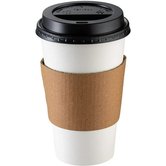 SLFR-[16 oz. - 50 Sets Disposable Coffee Cups with Lids and sleeves ...