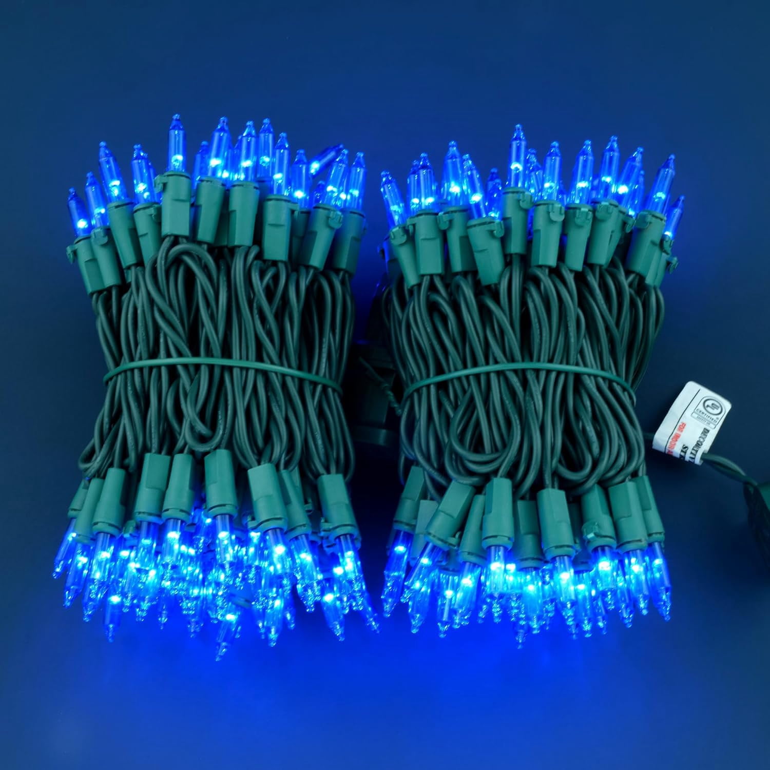 SLFR-200 Blue Christmas Lights, Pack of 2 Strands of 21 ft 100 Count UL ...