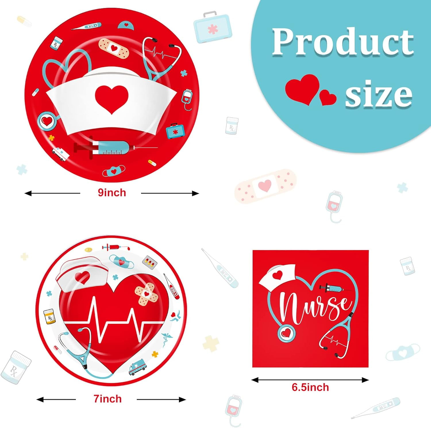 SLFR-200 Pcs Graduation Nurse Party Decorations Doctor Nurse Week Party ...