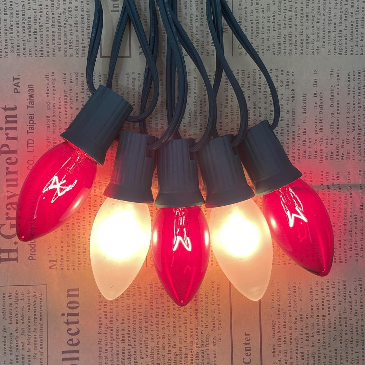 SLFR-26Ft C9 Christmas Lights Outdoor, Vintage Incandescent Christmas ...