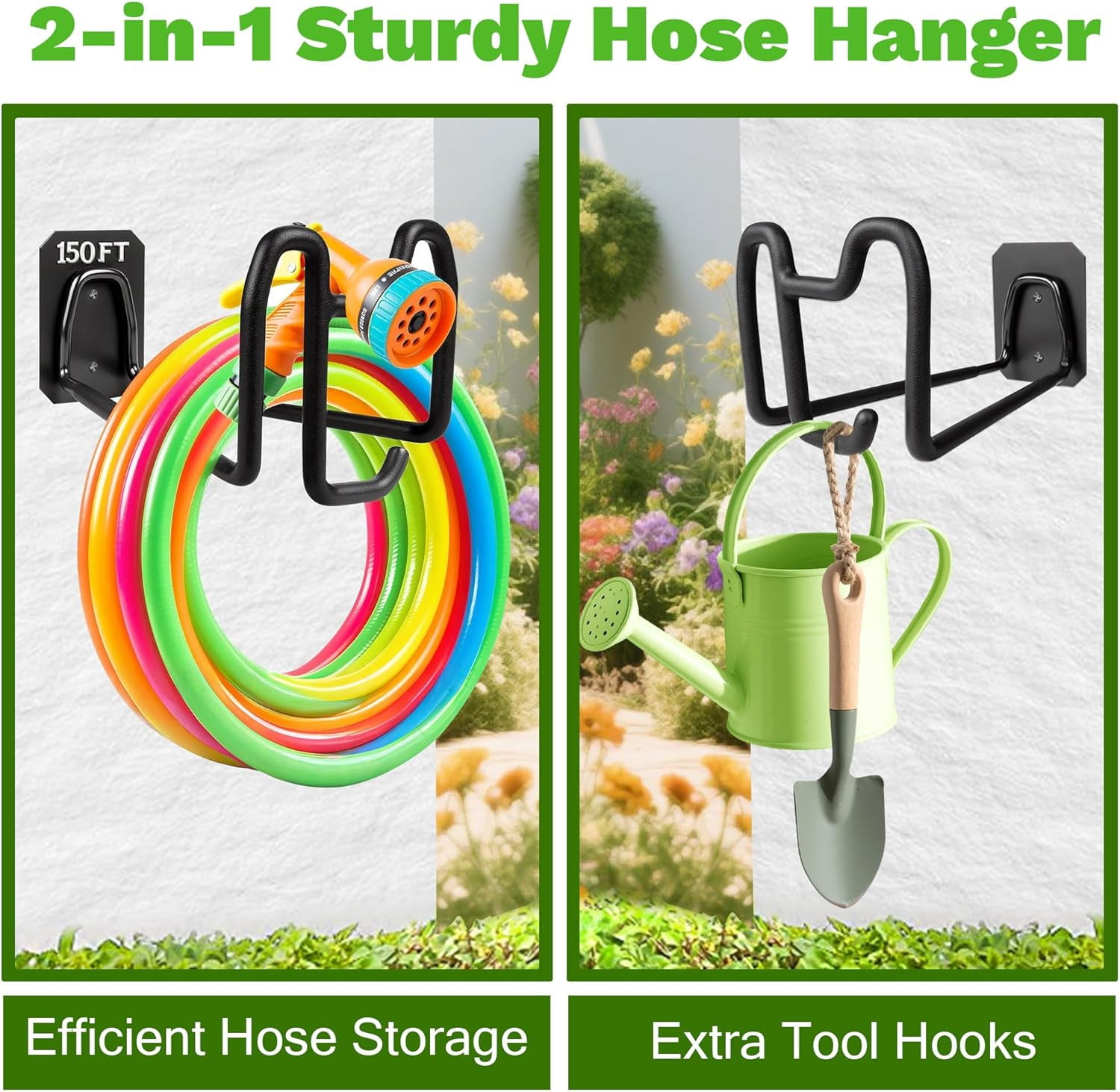 SLFR-2pcs Hose Holders for Outside - Upgraded Garden Hose Holder with ...