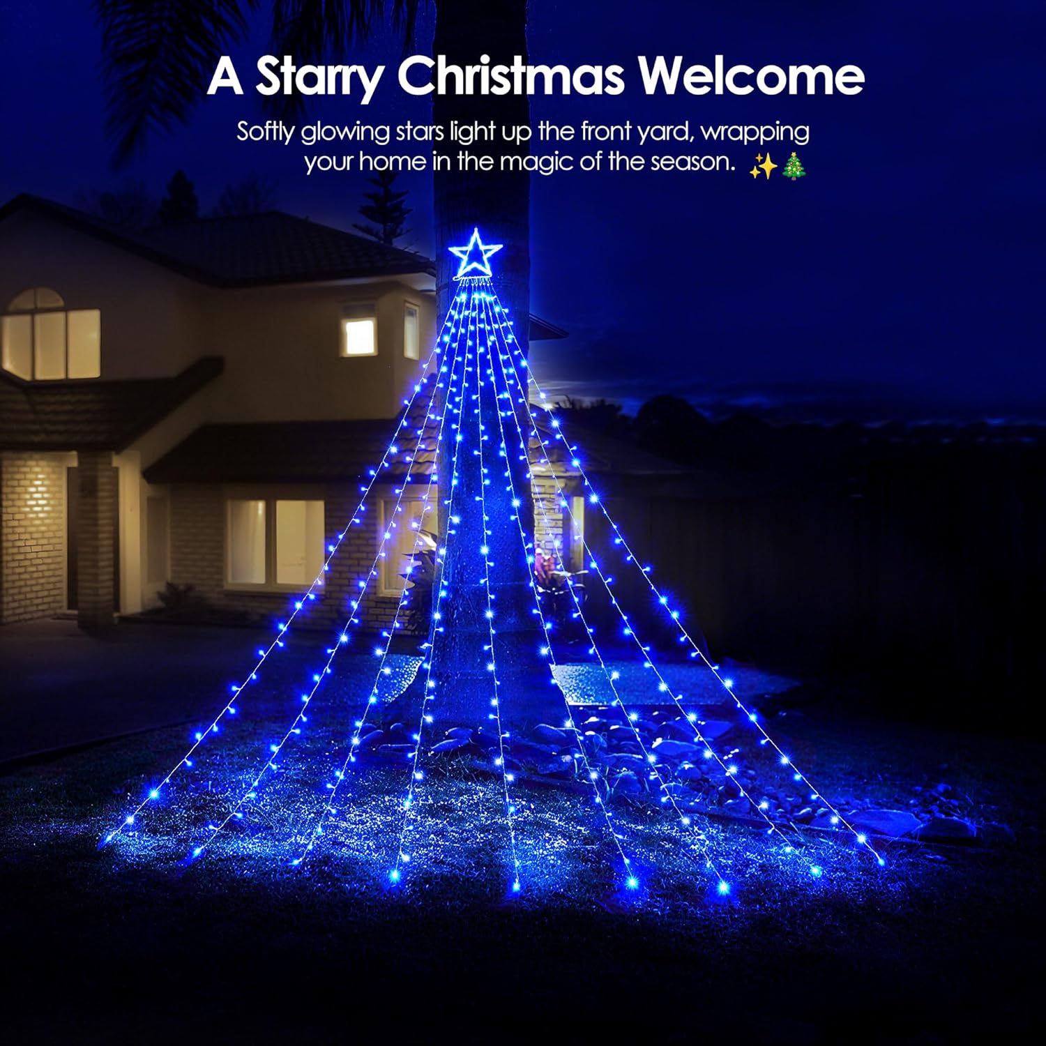 SLFR-344 LED Christmas Lights Outdoor Decorations with 12" Star Topper ...