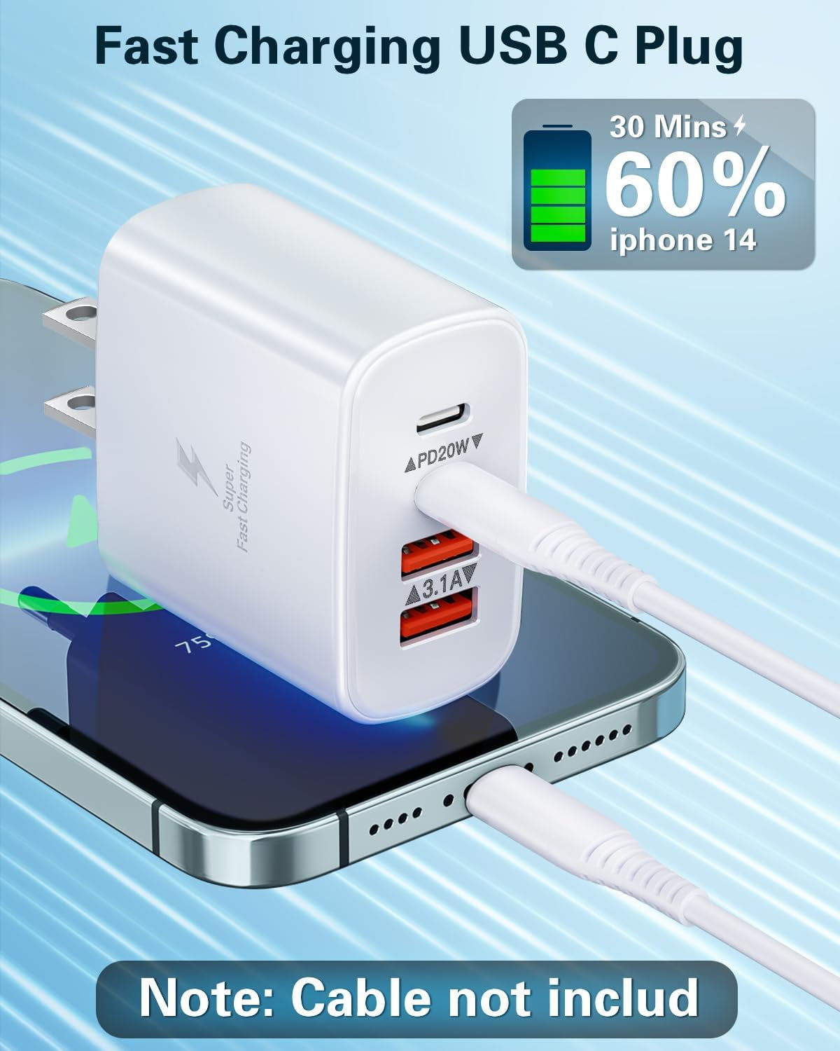 SLFR-40W USB C Charger Black, 2-Pack USB C Wall Plug Fast Charging ...