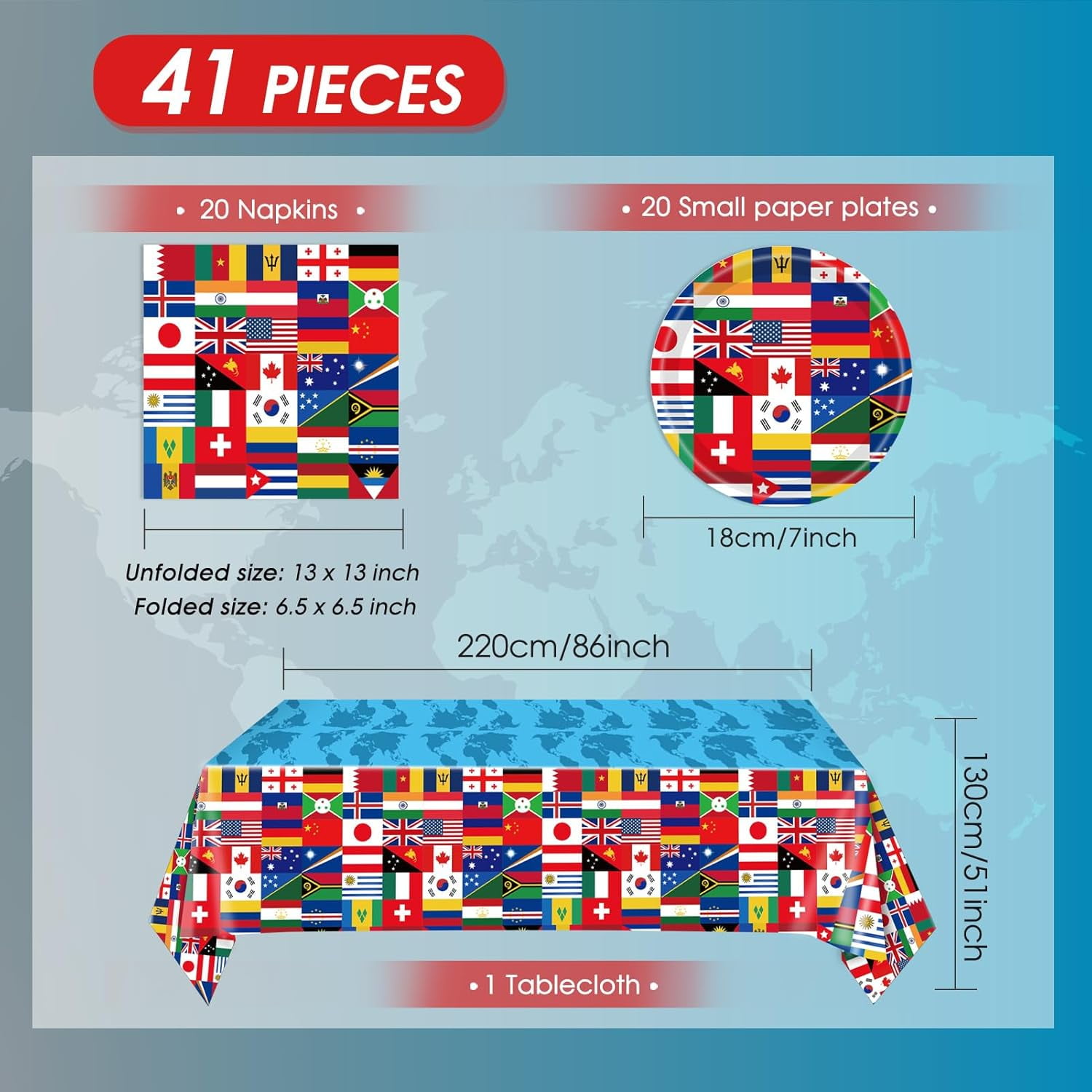 SLFR-41 PCS International World Flags Decorations International Flags ...