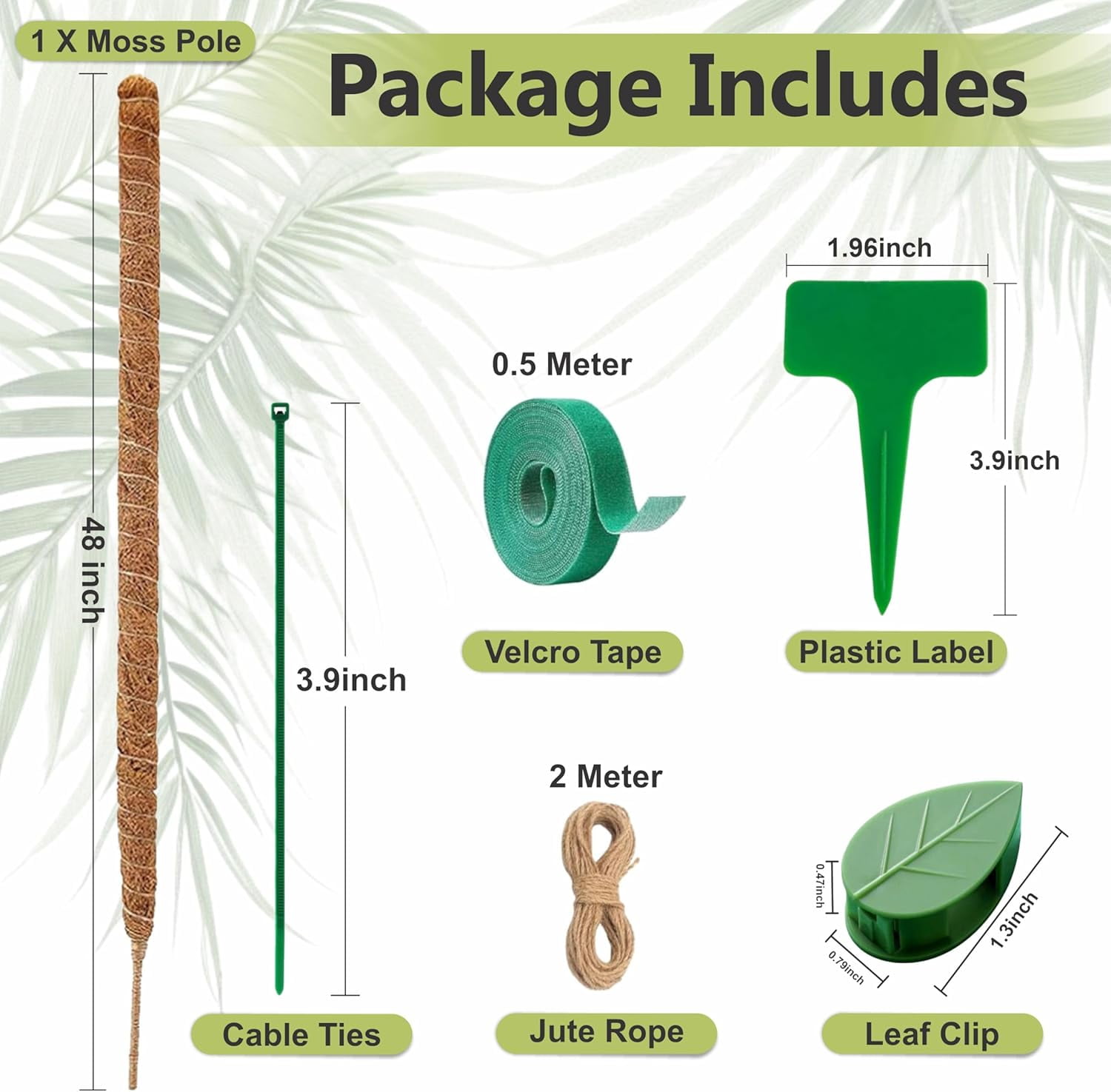 SLFR-48 Inches Bendable Moss Pole Monstera Plant Support Stakes - Moss ...