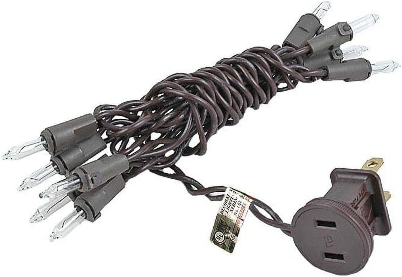SLFR-5.5 Feet 10 Bulb Clear Mini Light String on Brown Wire, Non ...