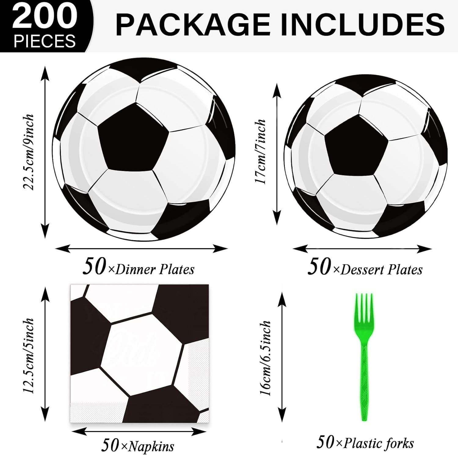 SLFR-50 Guests Soccer Plates and Napkins Party Supplies Soccer Birthday ...