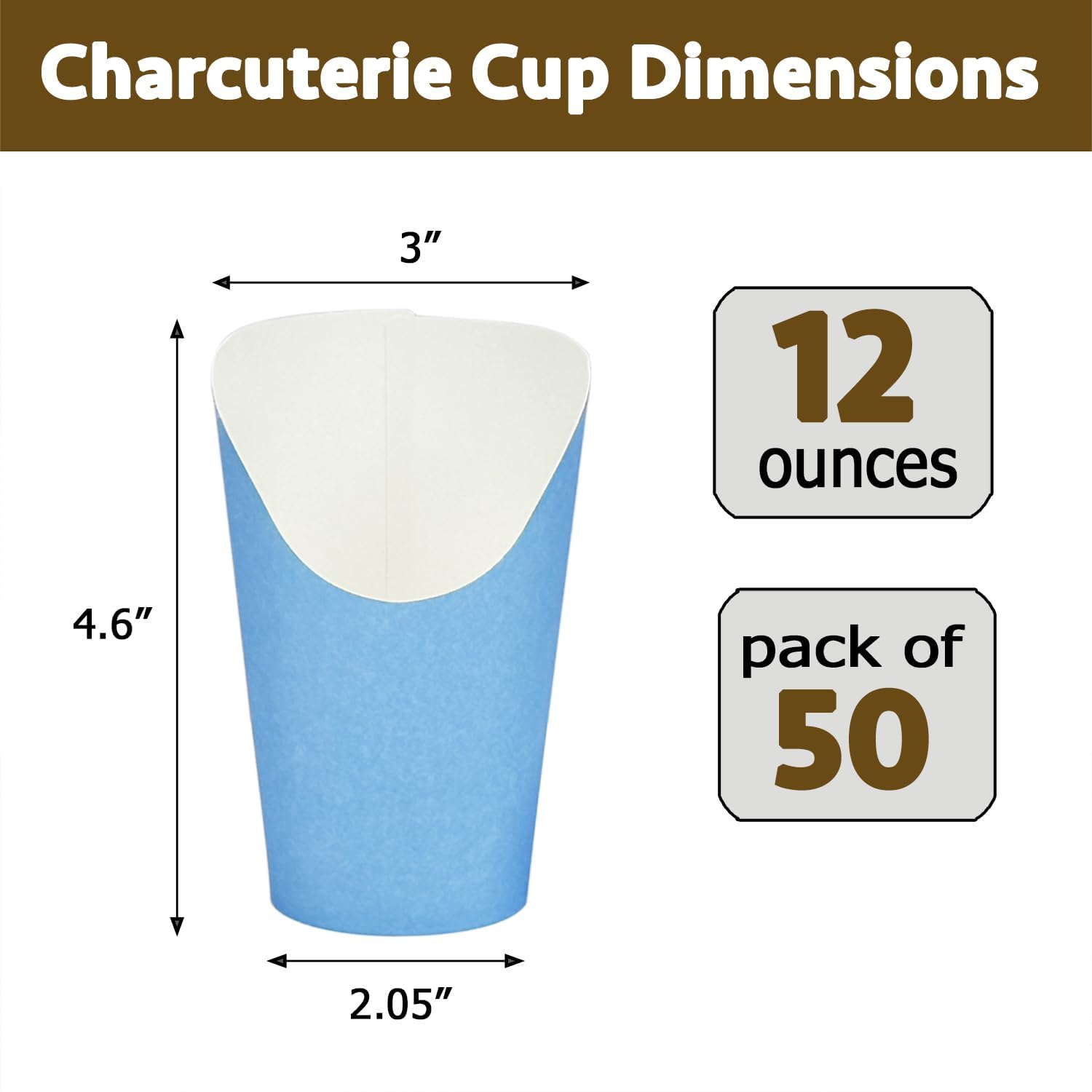 SLFR-50 Pcs French Fries Holder, 12oz Disposable Paper French Fry Cups ...