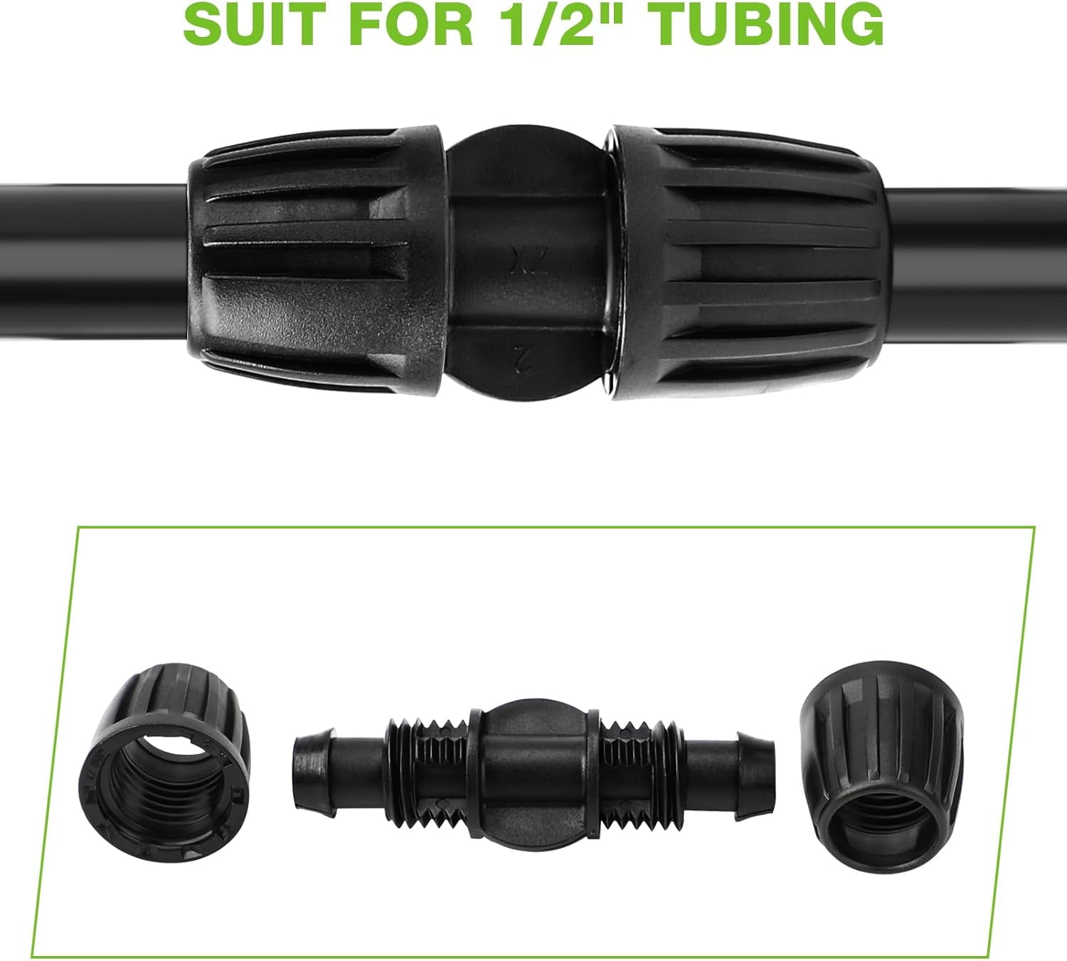 SLFR-6 Pack 1/2 Inch Drip Irrigation Coupling Connectors, Barbed Lock ...