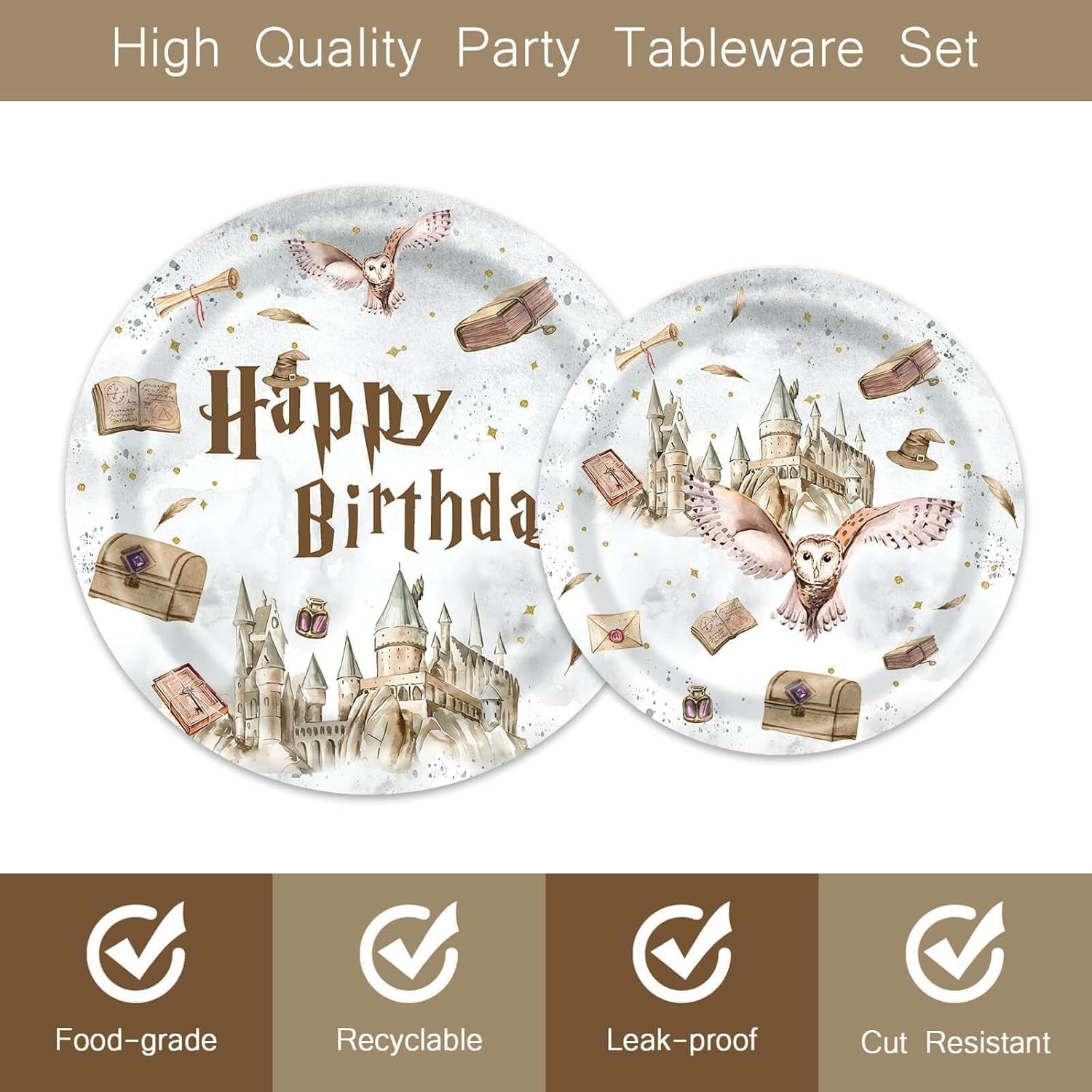 SLFR-96 Pcs Magical Wizard Plates and Napkins Party Supplies Boys Girls ...