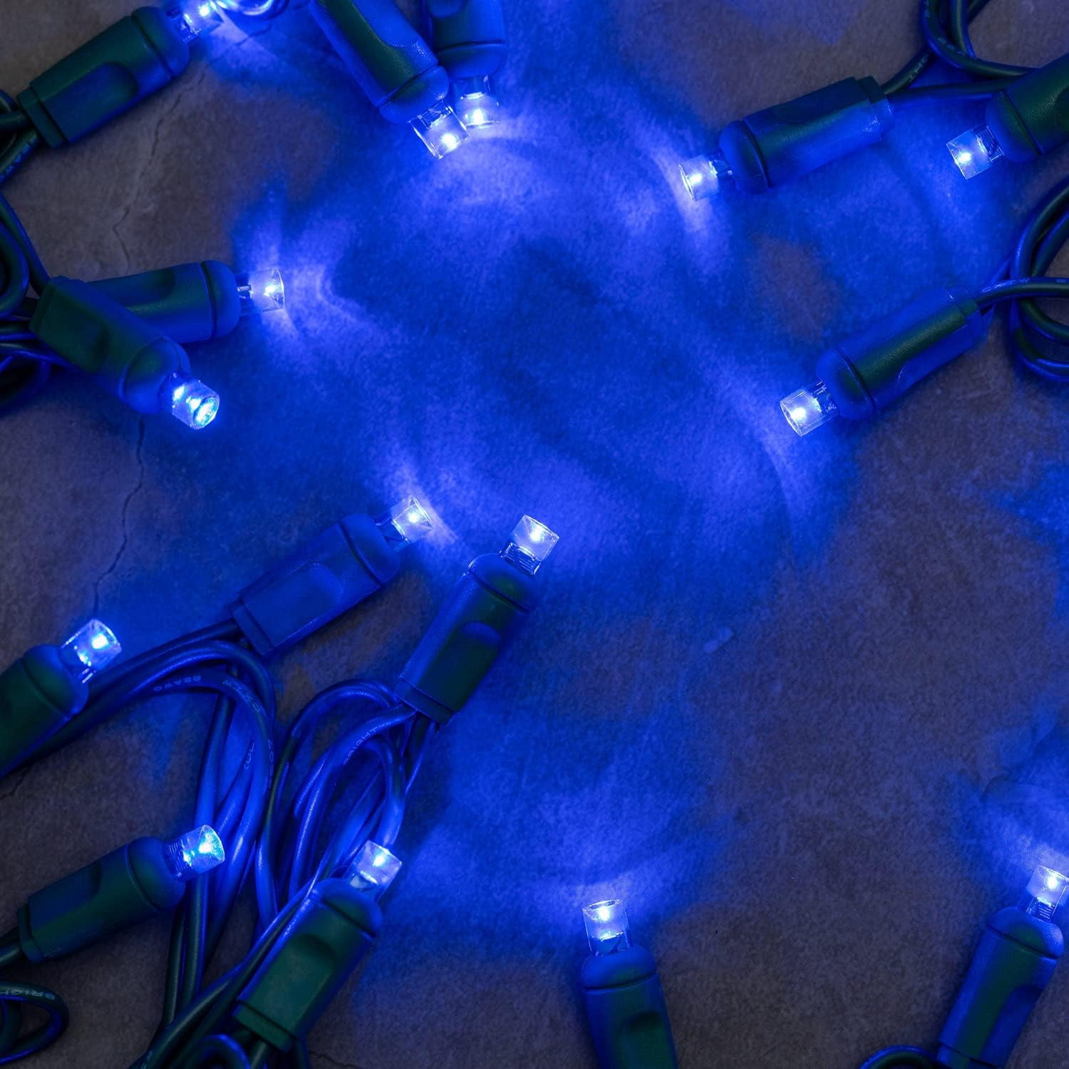 SLFR-Blue 5MM LED Christmas Lights, 33 ft 100 Count 4" Spacing One ...