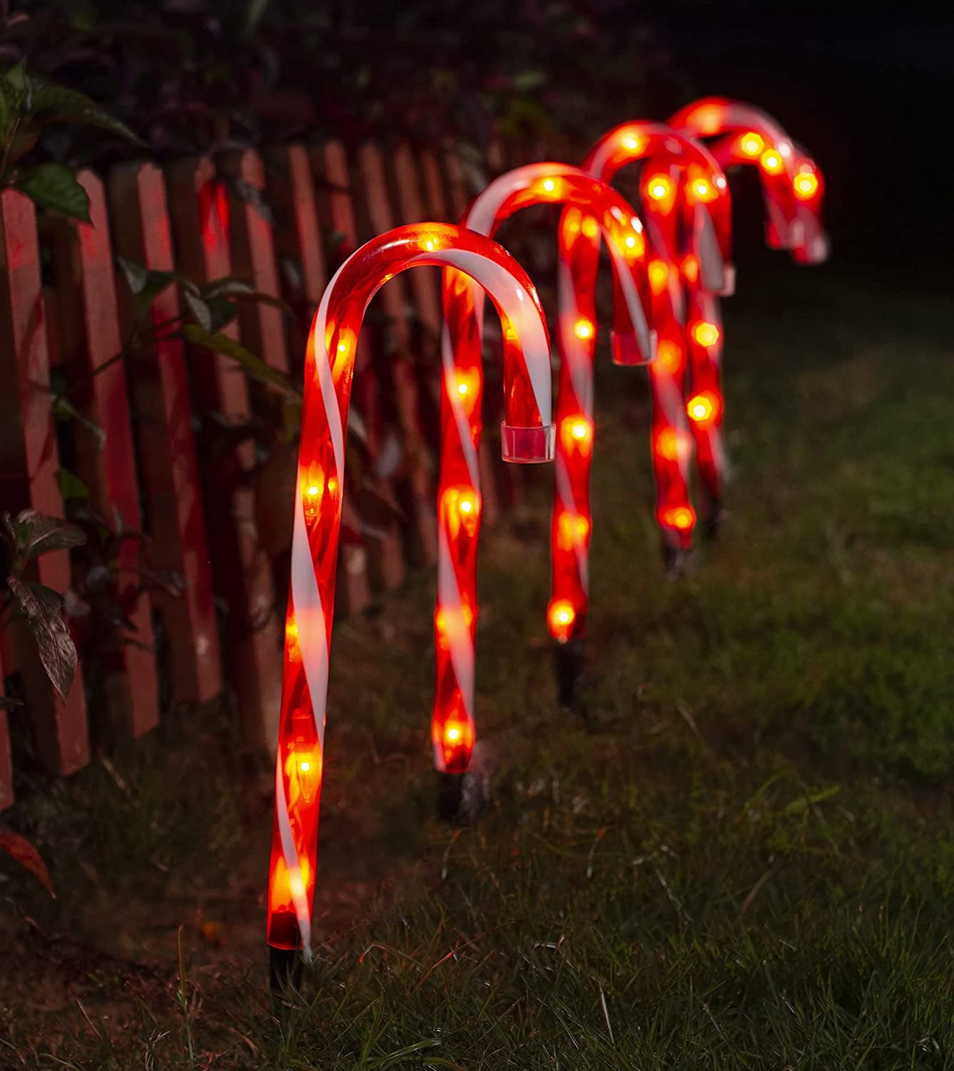 SLFR-Christmas Candy Cane Lights Outdoor Pathway,12 inch Candy Cane ...