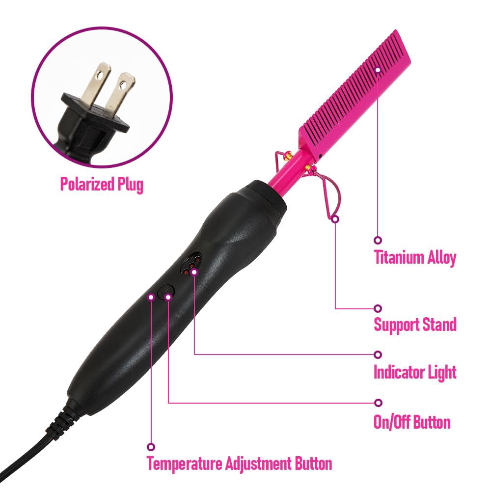 SLFR-Electric Hot Comb Hair Straightener Electrical Straightening Comb ...