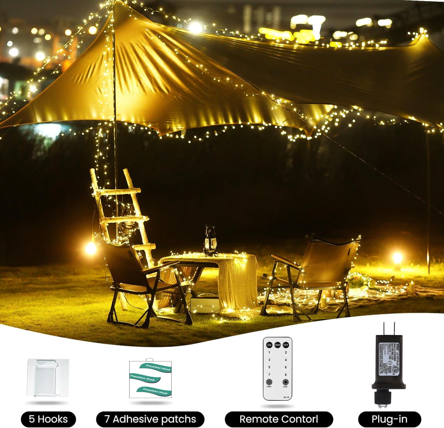 SLFR-Fairy Lights Plug in, 200 Led Fairy Light with Remote 10Ft Fairy ...