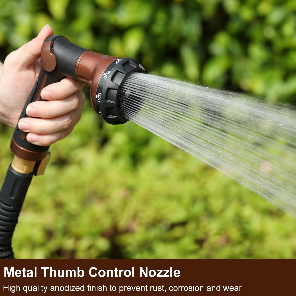 SLFR-Garden Hose Nozzle, 100% Heavy Duty Metal Water Hose Sprayer with ...