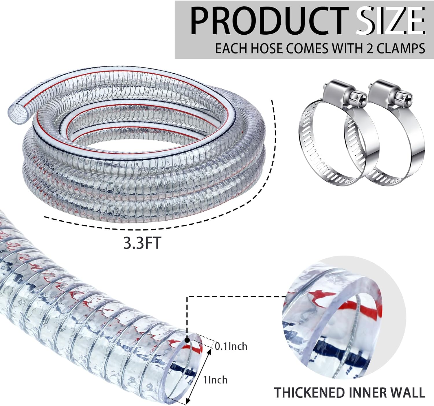 SLFR-Heavy Duty Steel Wire Flexible Tubing with Fasteners PVC High ...