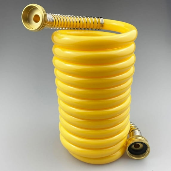SLFR-Heavy-duty PU Coil Hose, Self-Coiling Garden Hose with Solid Brass ...