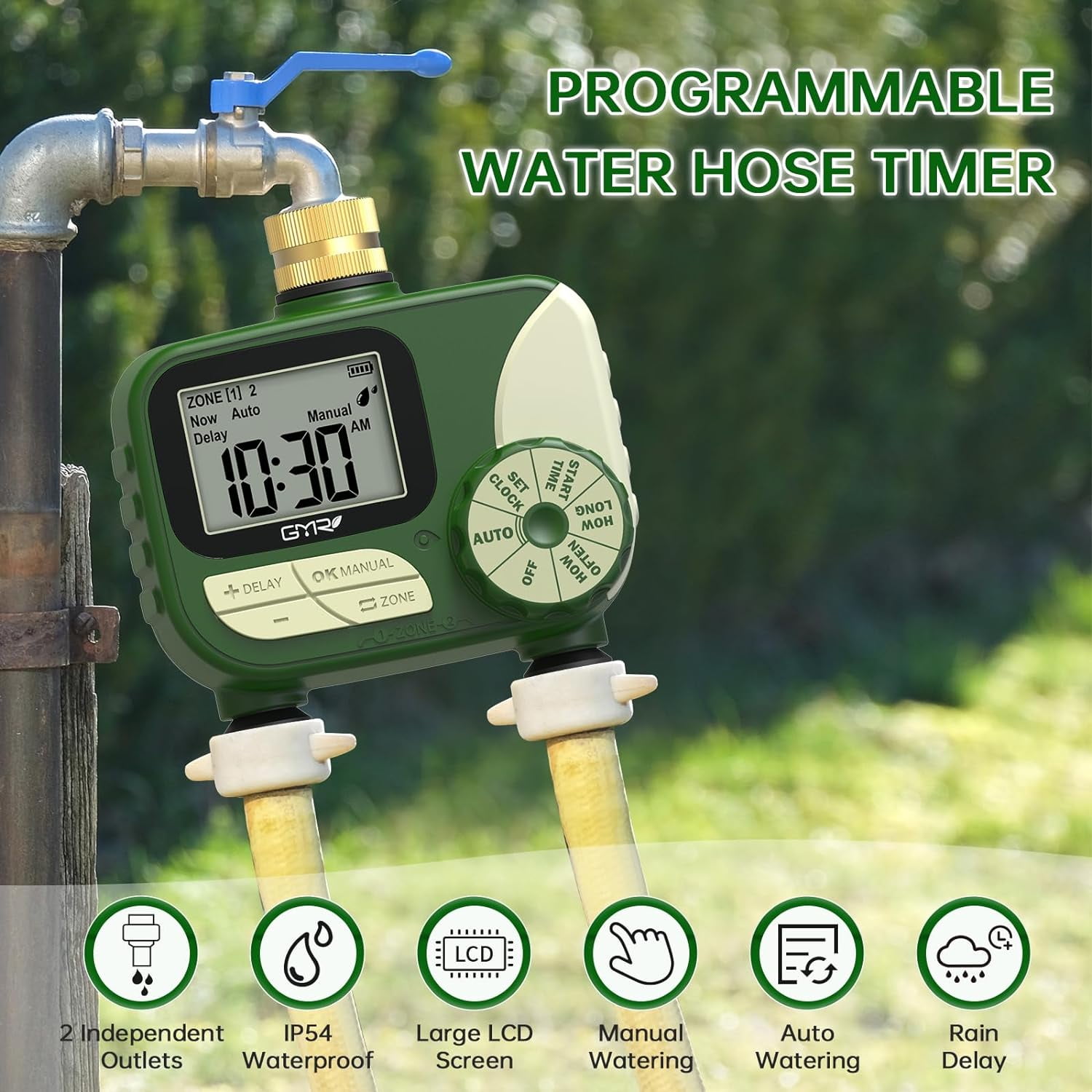 SLFR-Hose Timers for Watering, Sprinkler Timer Outdoor with Brass Inlet ...