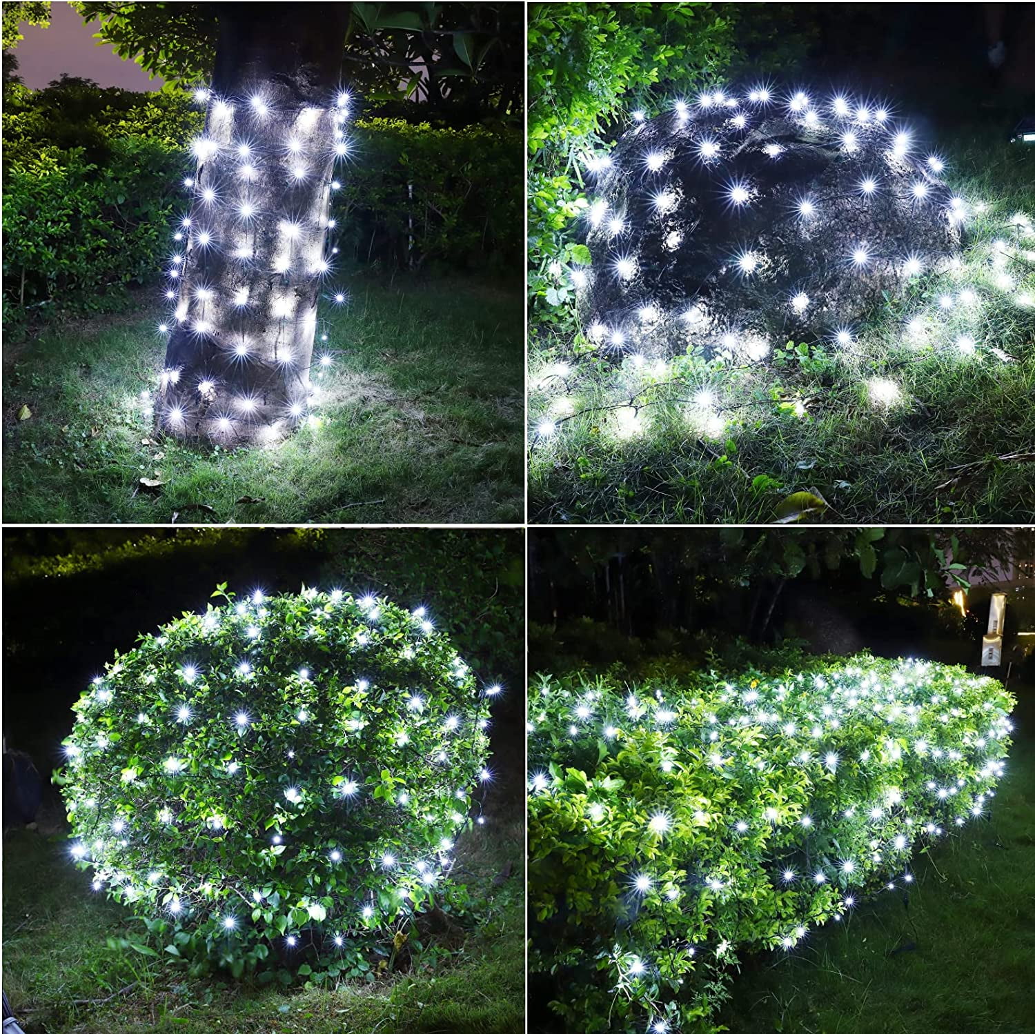 SLFR-LED Christmas Net Lights for Bushes Outdoor,100 LED 5ftx5ft ...