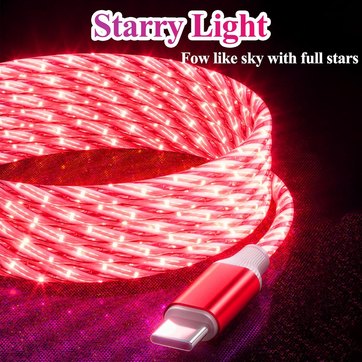 SLFR-LED USB C Cable Starry Light USB A to Type C Fast Charging Cable ...