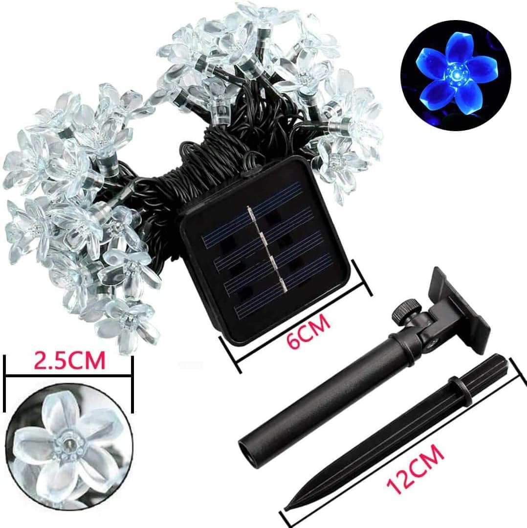 SLFR-Outdoor Solar String Lights 50LED Flower Shaped Solar Fairy Lights ...