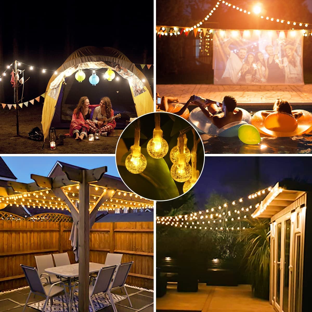 SLFR-Outdoor String Lights Battery Operated 33FT 100LED Battery Powered ...