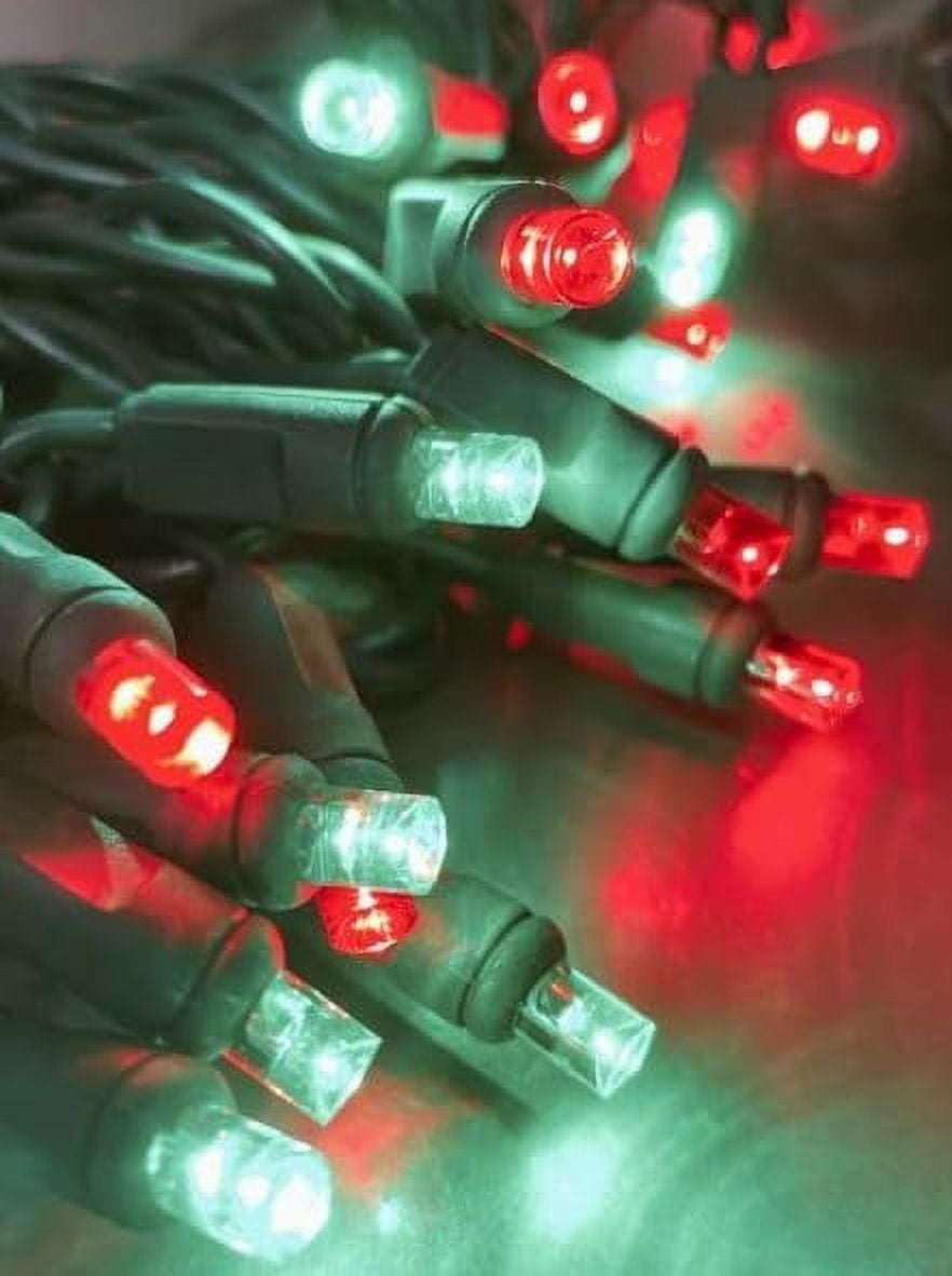 SLFR-Red and Green LED Christmas Lights - 50 Count Wide Angle Mini LED ...