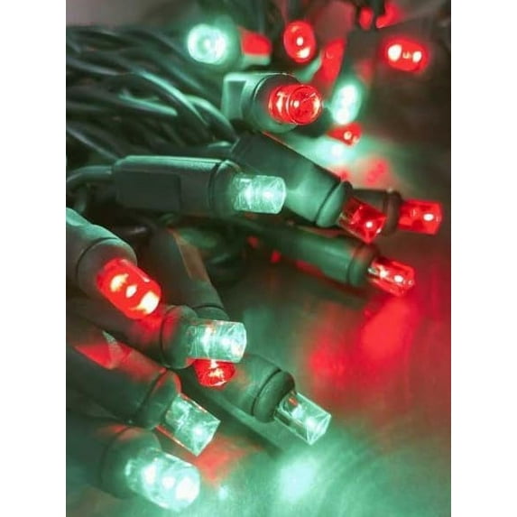 SLFR-Red and Green LED Christmas Lights - 50 Count Wide Angle Mini LED ...