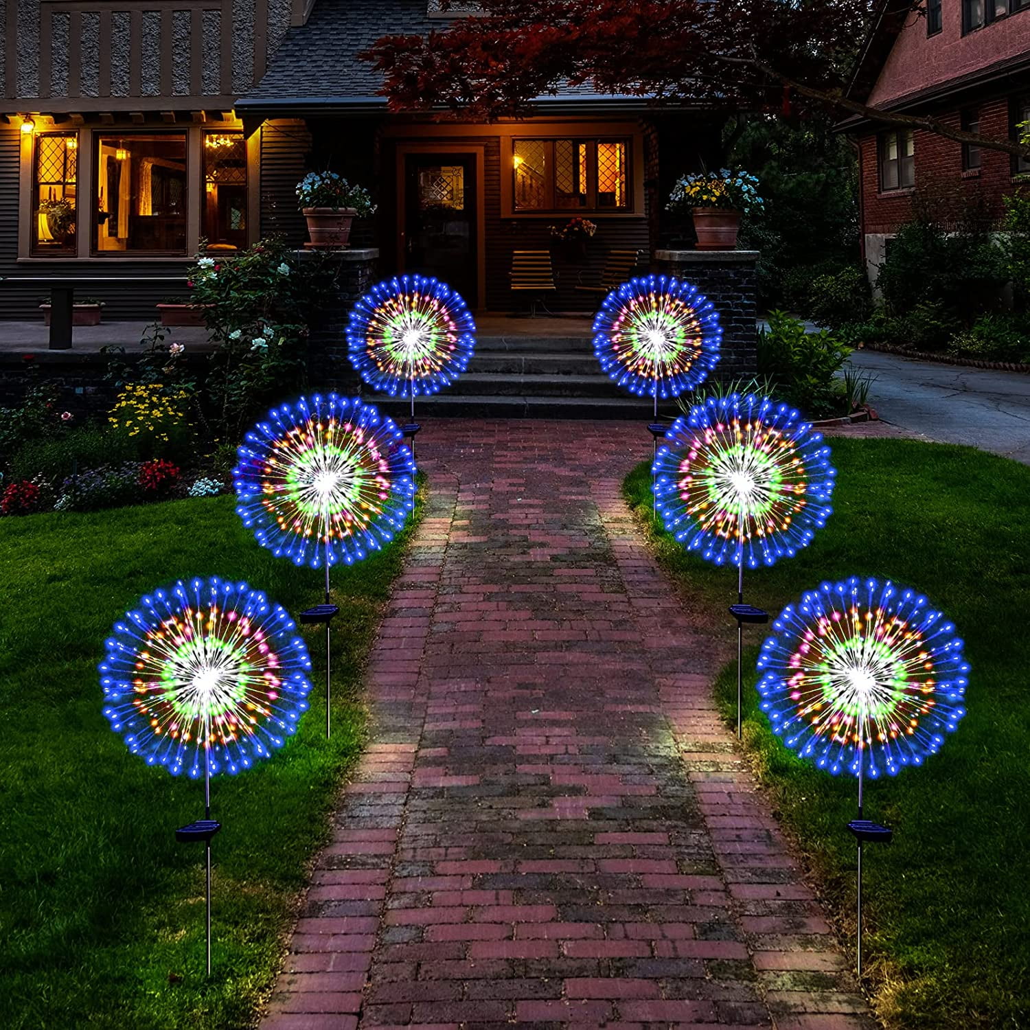 SLFR-Solar Garden Firework Lights Outdoor Waterproof 2 Pack Solar ...