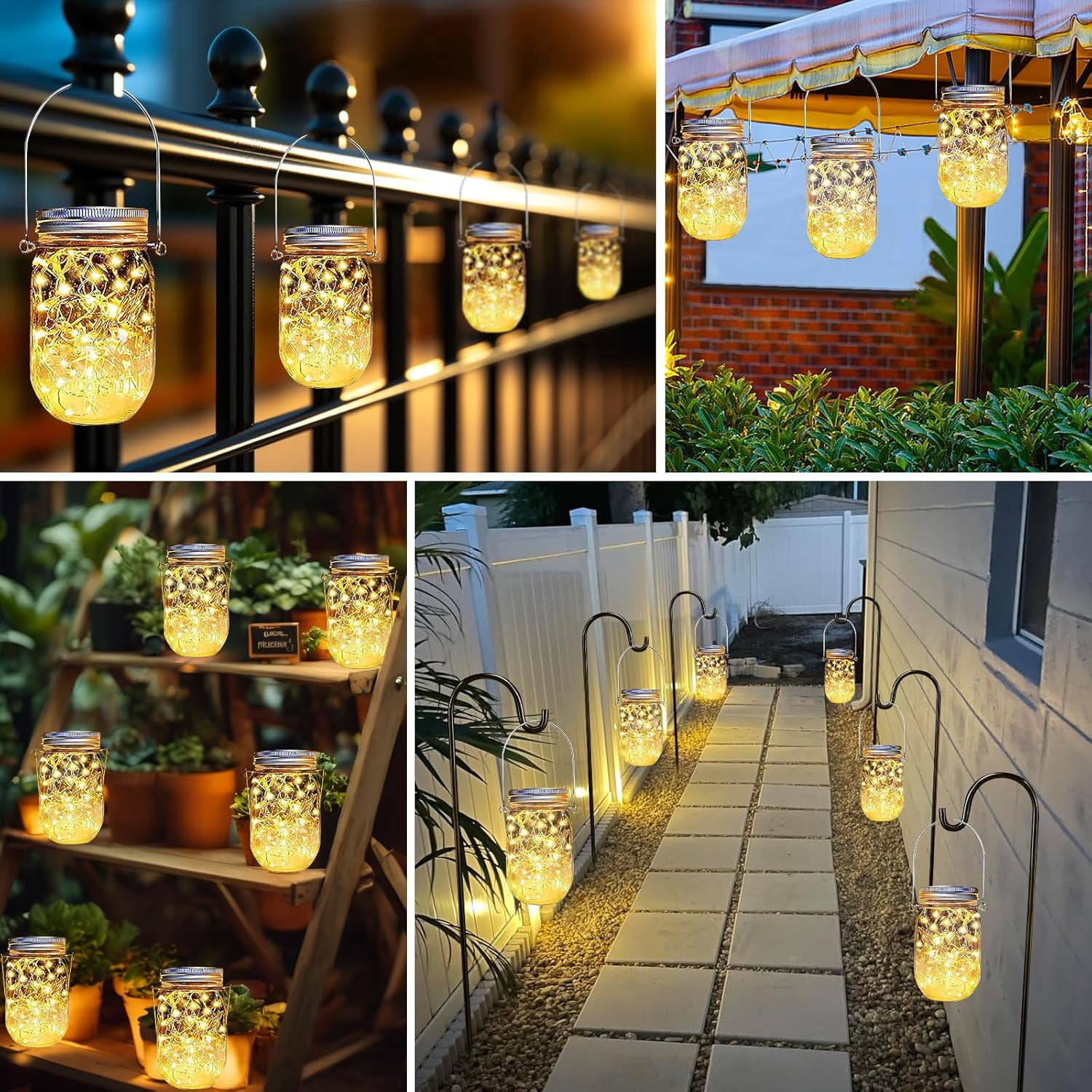 SLFR-Solar Mason Jar Lights Lids, 12 Pack 30 Led Fairy Lights(Jars Not ...