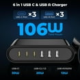 SLFR-USB C Charger Block Charging Station,6 Port 3 Type C & 3 USB A ...