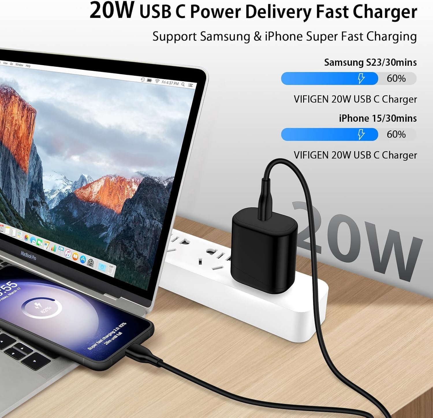 SLFR-USB C Fast Charger Block Charging Cable for Samsung Galaxy S25 ...
