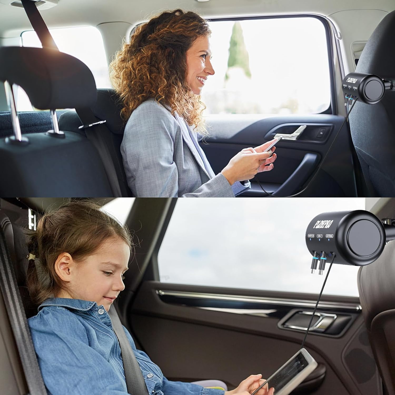 SLFR-Uber Accessories for Car 3 in 1 Backseat Car Charging Station Box ...