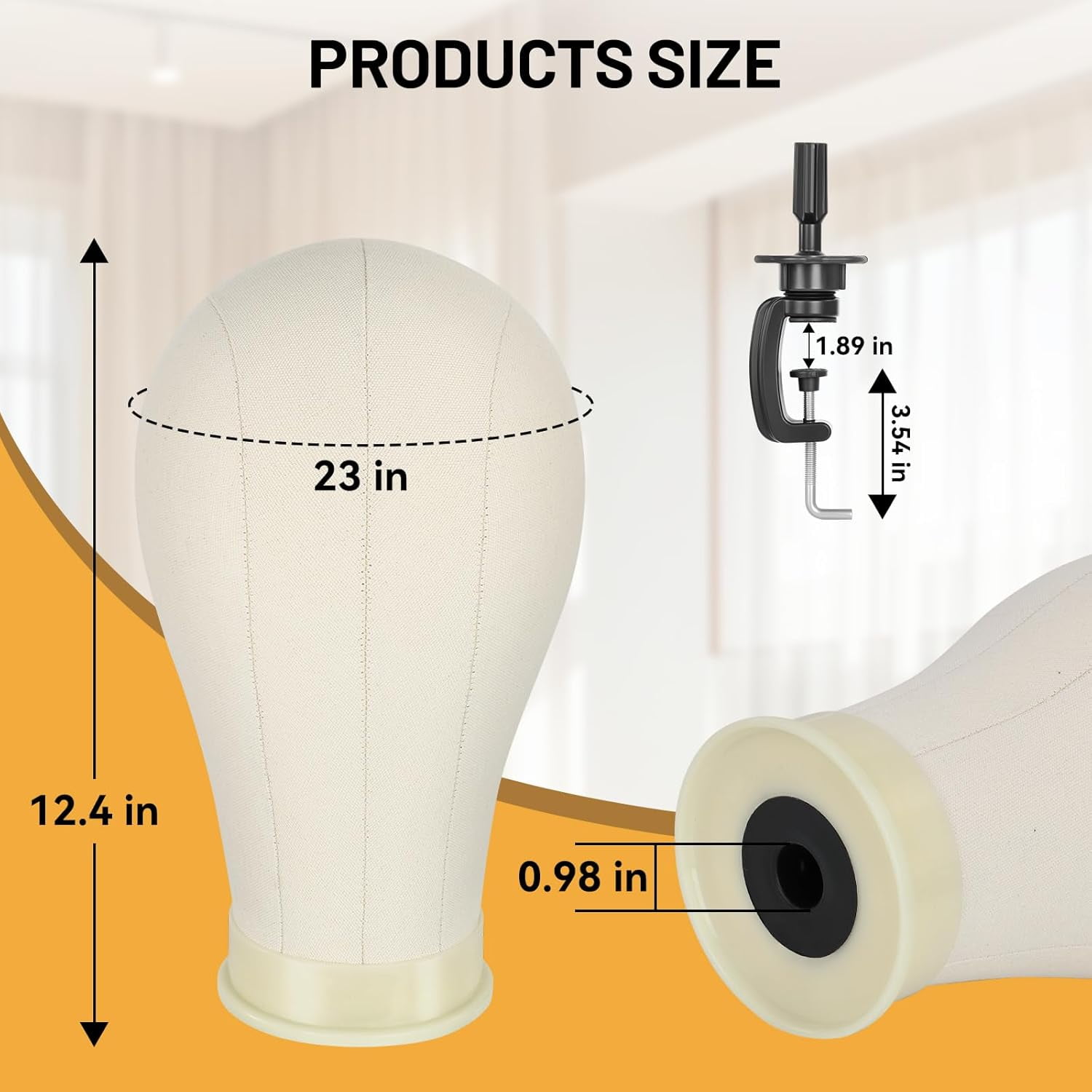 SLFR-Wig Stand with Head 23", Height Adjustable Tripod Stand 30", Wig ...