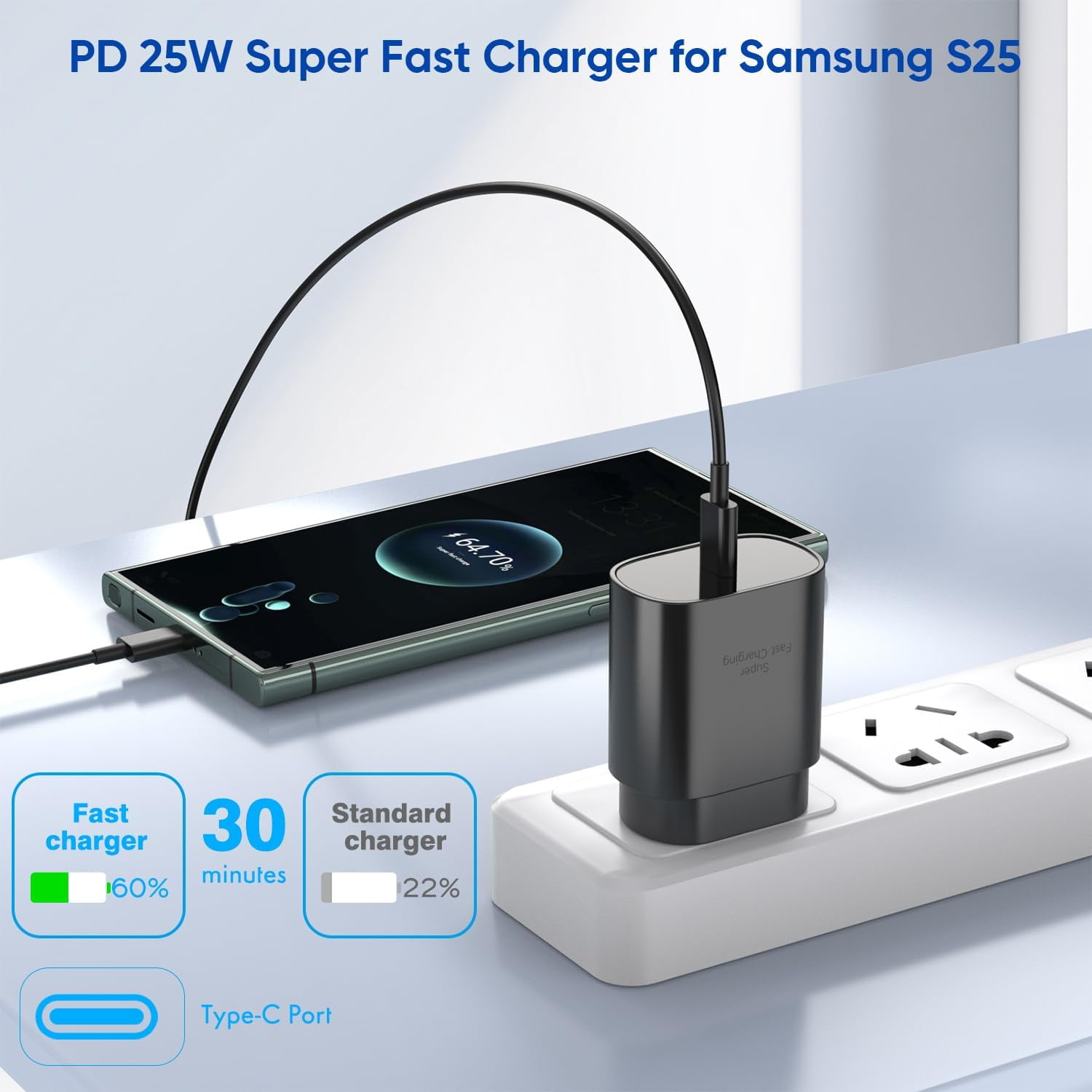 SLFS-10FT Samsung Fast Charging Type C,2Pack 25W 10Foot Long Android ...
