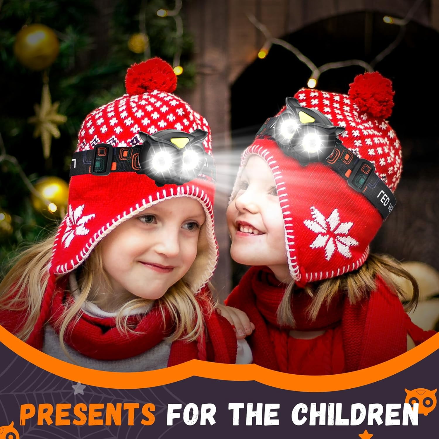 SLFS-2 Pack LED Headlamp, Owl Headlight for Kids Leightweight, COB Head ...