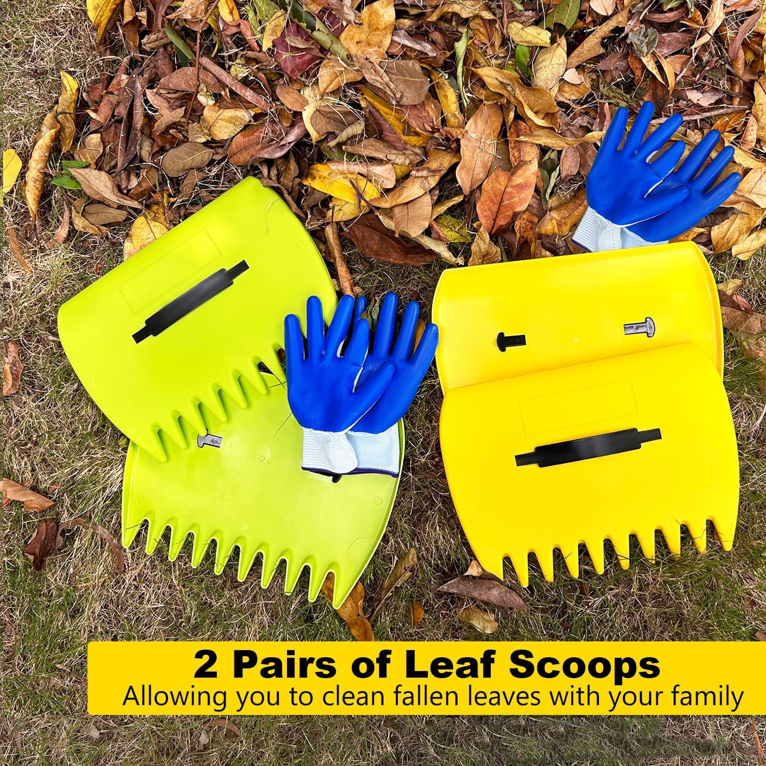 SLFS-2 Sets Leaf Scoops Hand Rakes, Leaf Scoops and Claws with 2 Pairs ...