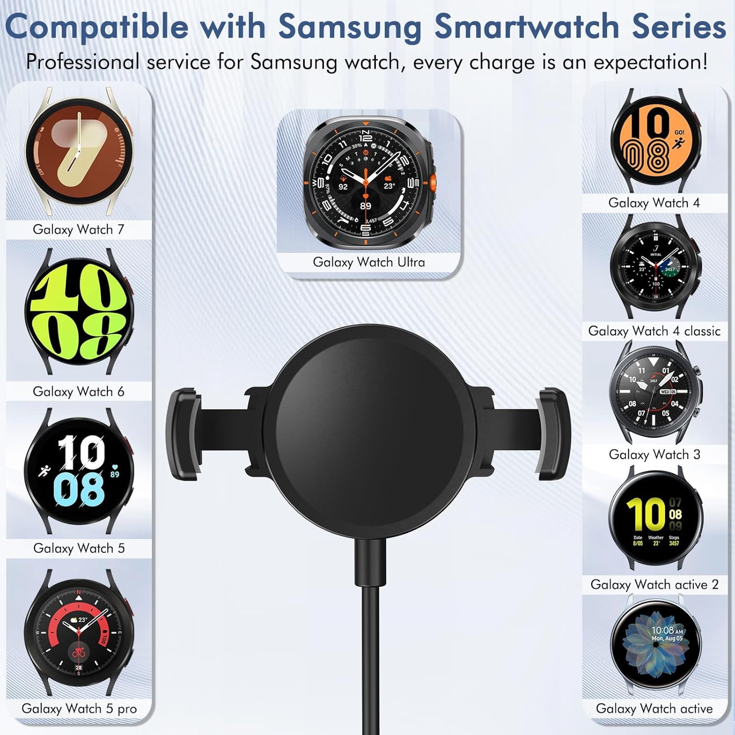 SLFS-Clip on Galaxy Watch Charger, Suitable for Samsung Galaxy Watch 8/ ...