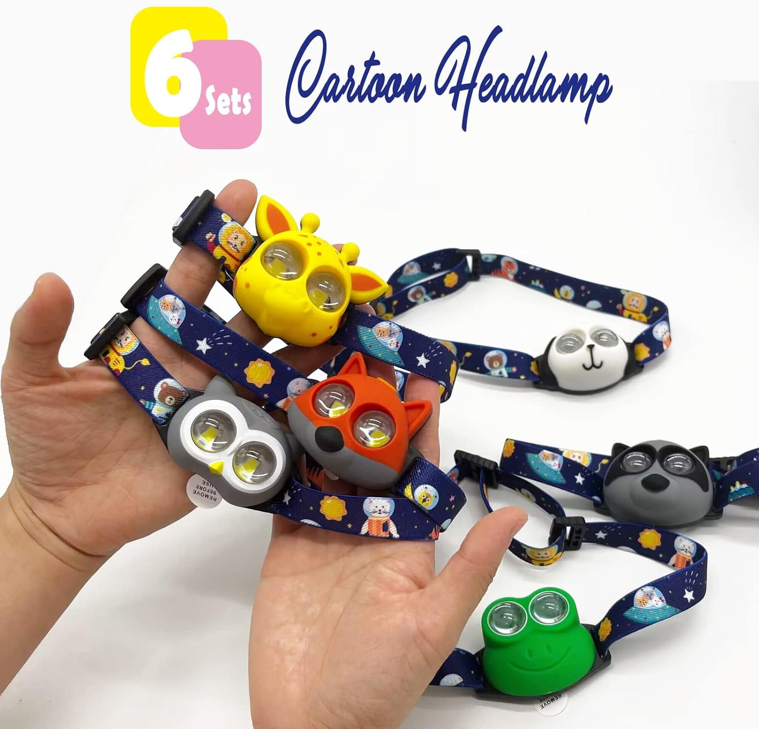 SLFS-Headlamp for Kids, Battery Powered LED Headlamps, Owl Frog Giraff ...