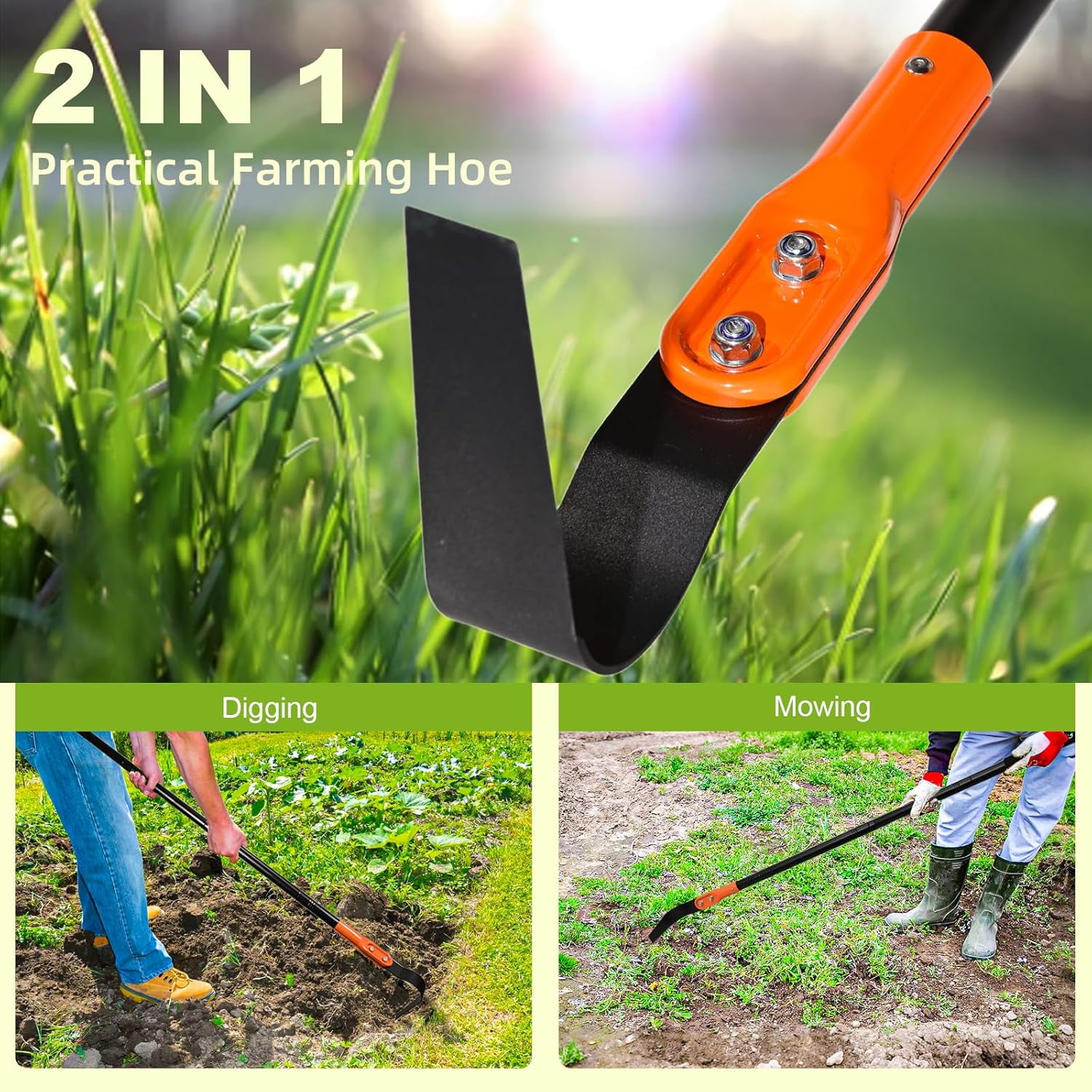 SLFS-L Shaped Garden Hoe Tool, 70.9Inch Heavy Duty Manual Crevice ...