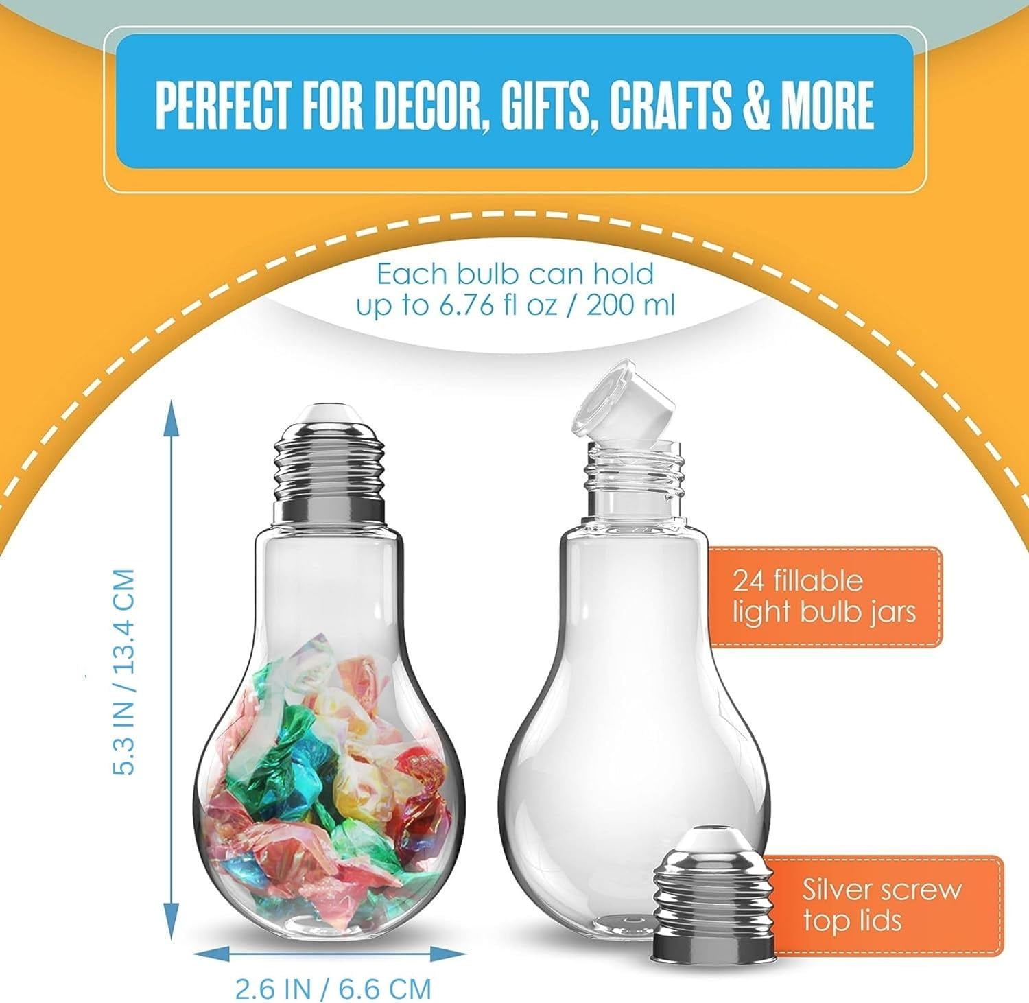 SLFS-Plastic Light Bulbs, Fillable Light Bulbs, Fake Lightbulb, Plastic ...