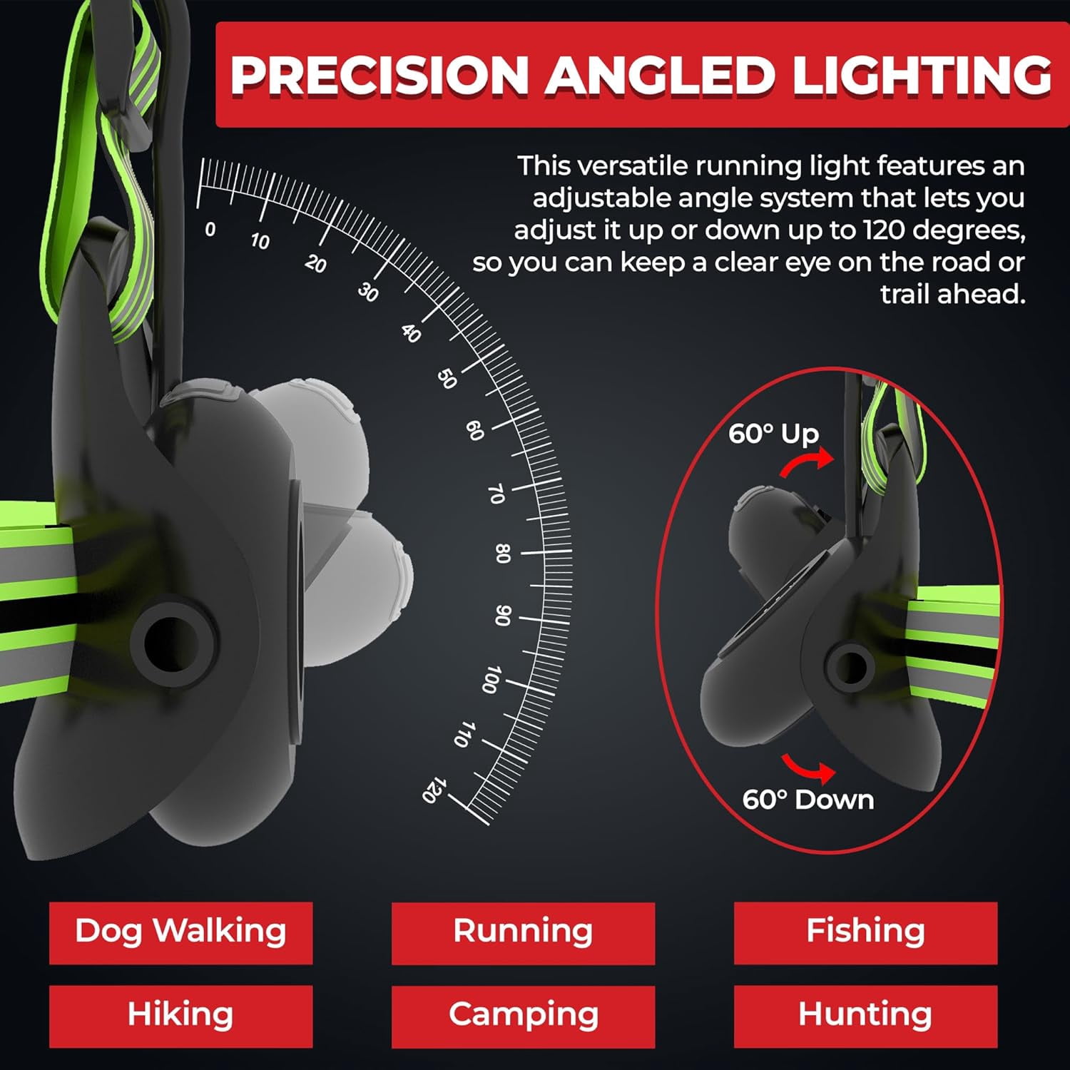 SLFS-Running Lights for Runners with Yellow Reflective Vest, Adjustable ...